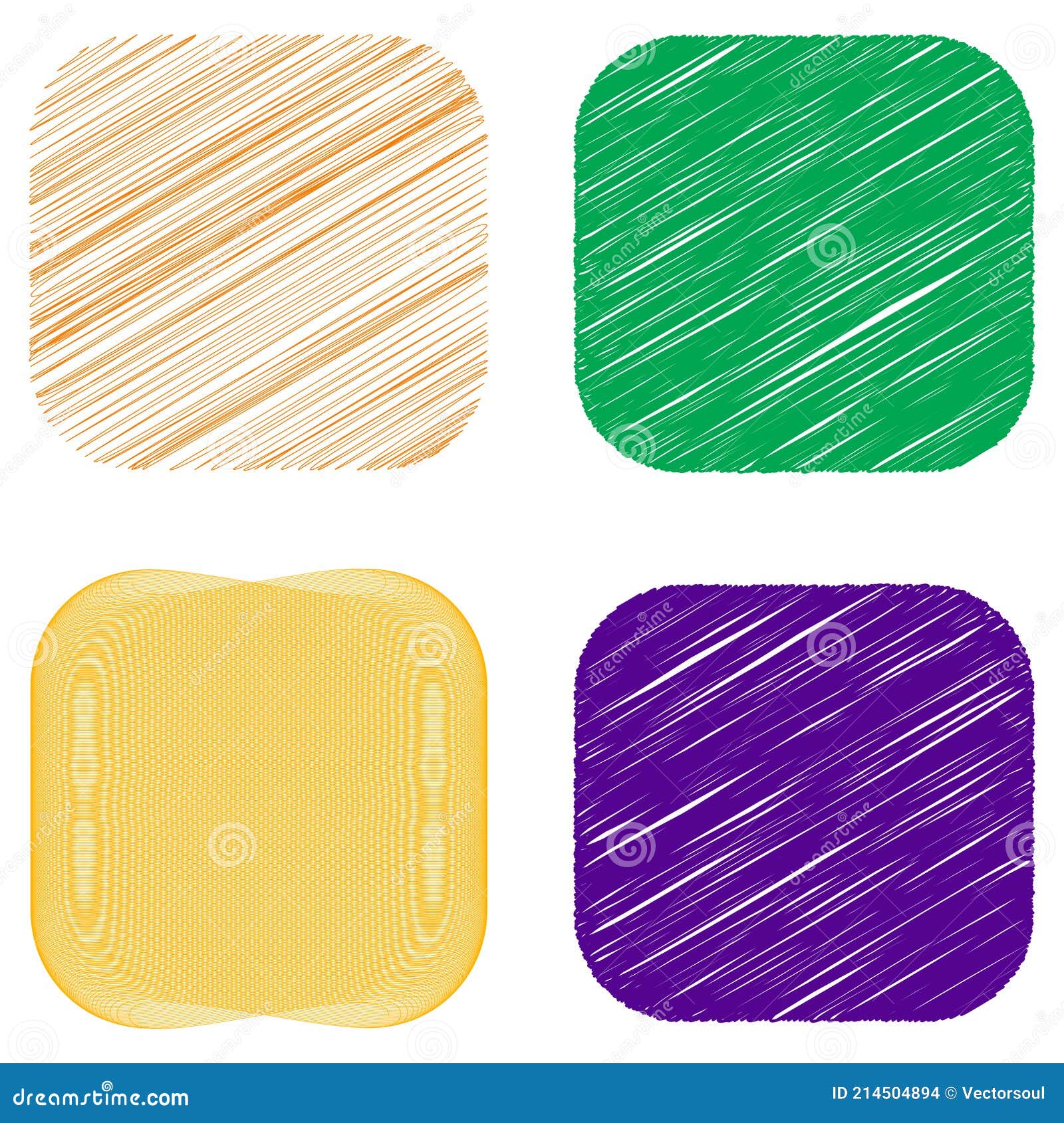 Rounded Square with Sketchy, Scribble, Doodle Effect Texture Stock ...