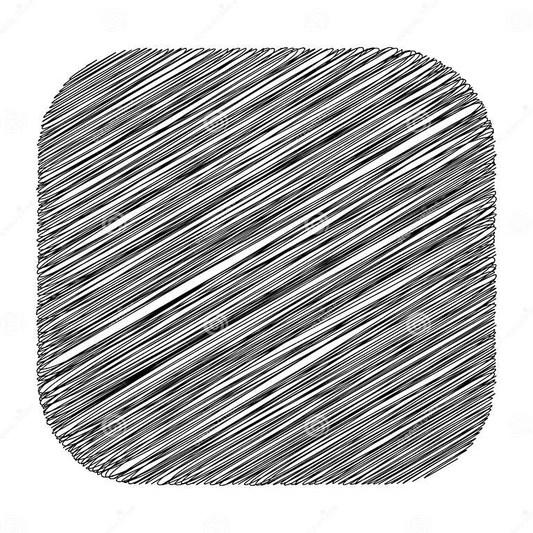 Rounded Square with Sketchy, Scribble, Doodle Effect Texture Stock Vector - Illustration of ...