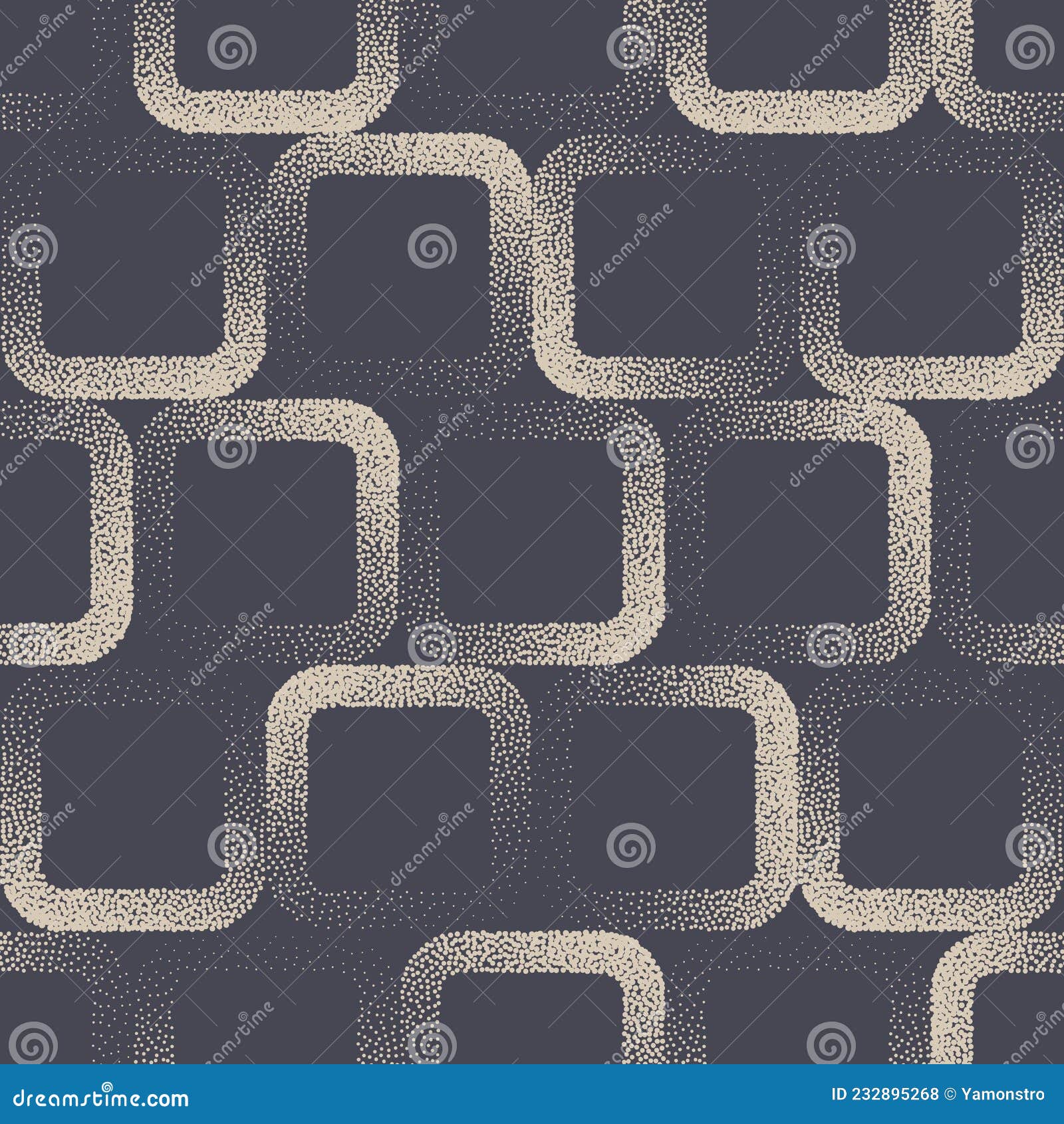 Rounded Square Stippled Seamless Pattern Geometric Vector Abstract Background Stock Vector ...