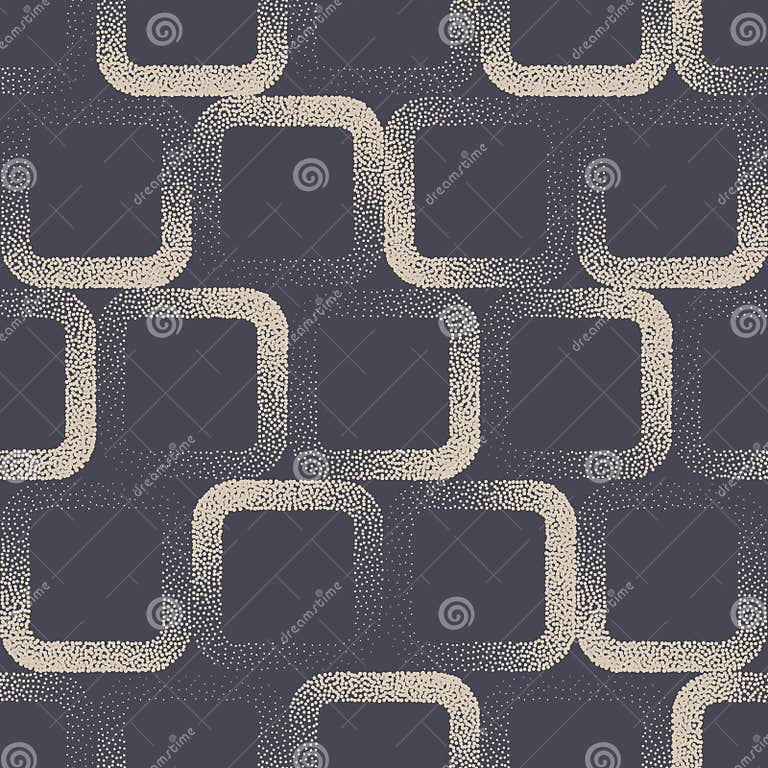 Rounded Square Stippled Seamless Pattern Geometric Vector Abstract Background Stock Vector ...