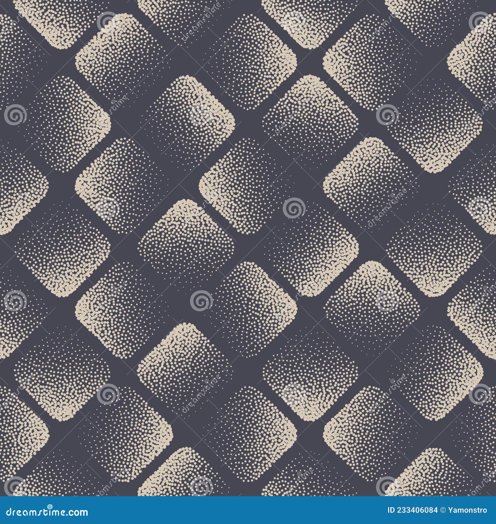 Rounded Square Stippled Seamless Pattern Geometric Vector Abstract Background Stock Vector ...