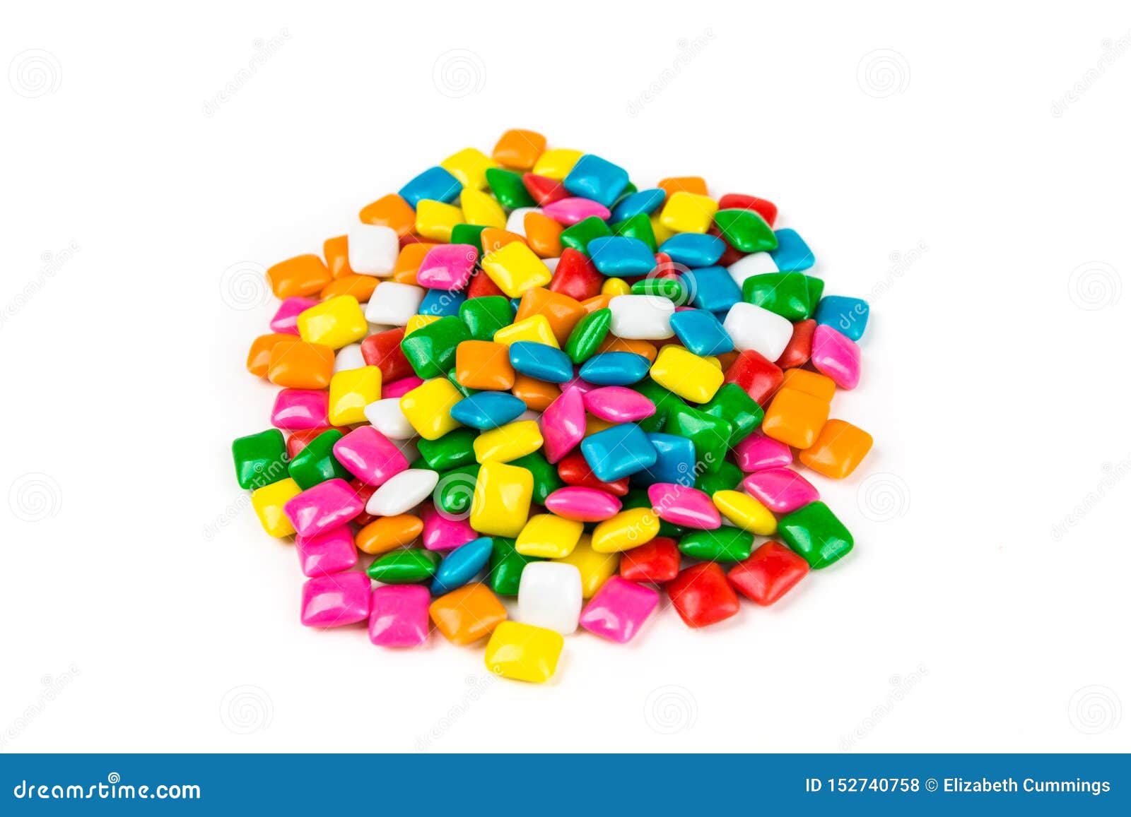 Rounded Square Unchewed Multicolored Bubble Gum Pieces Stock Photo ...