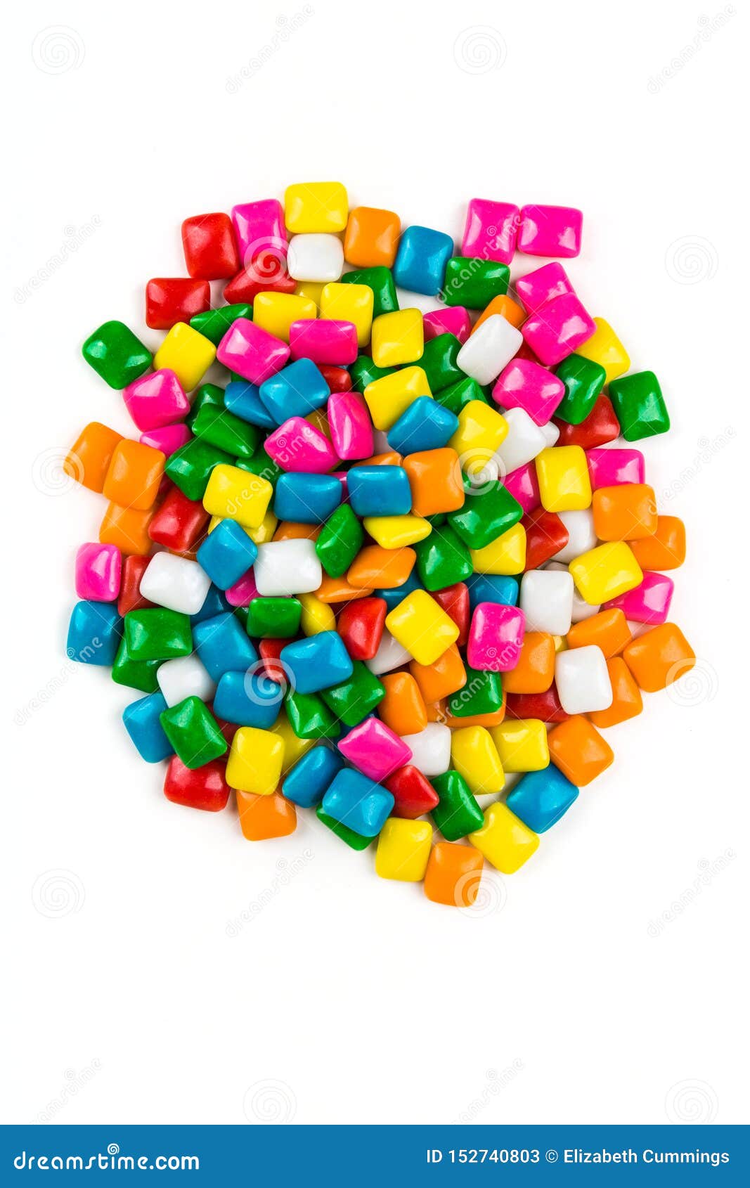 Rounded Square Unchewed Multicolored Bubble Gum Pieces Stock Image ...