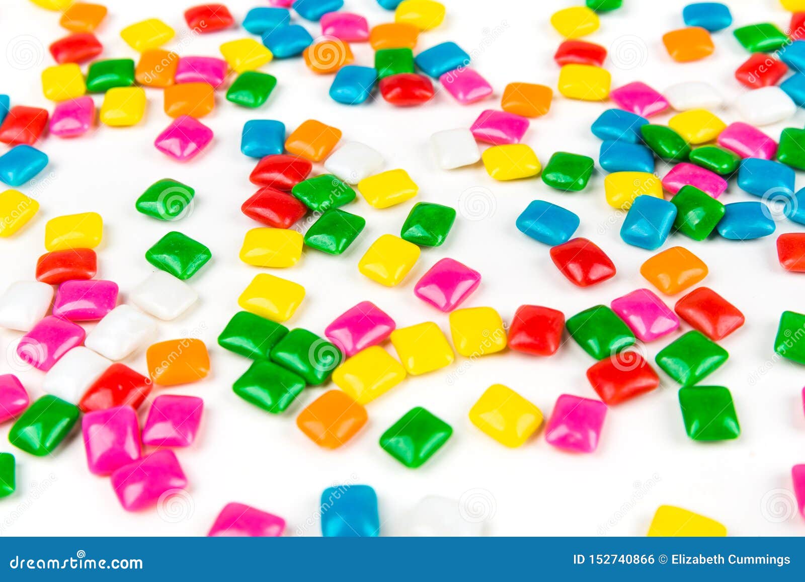 Rounded Square Unchewed Multicolored Bubble Gum Pieces Stock Photo ...