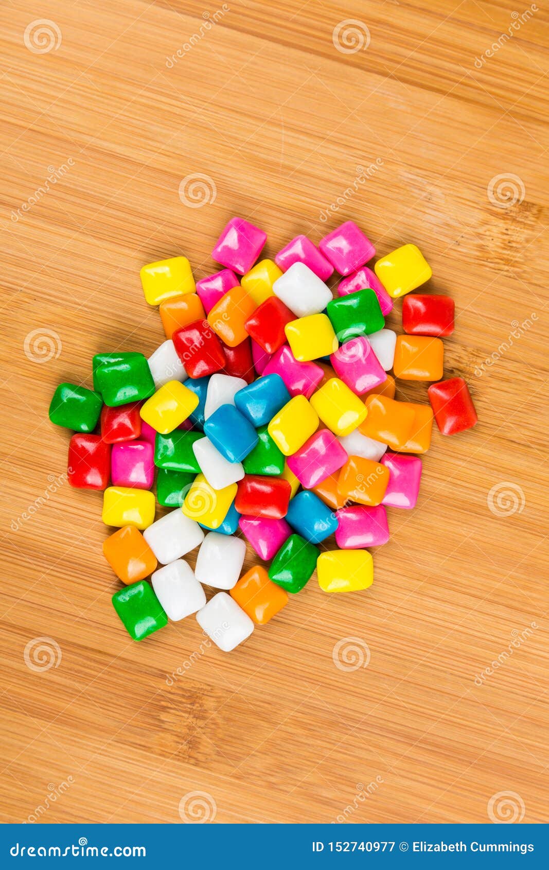 Rounded Square Unchewed Multicolored Bubble Gum Pieces Stock Image ...
