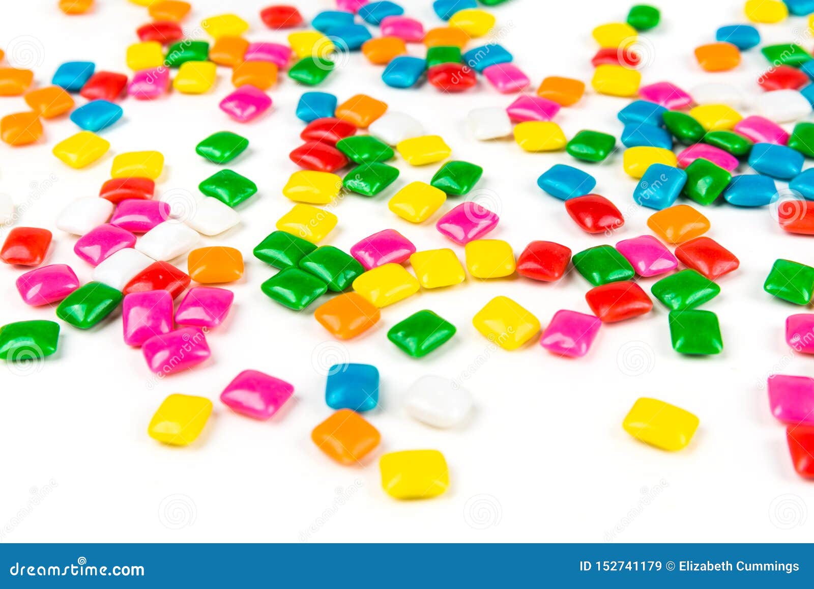 Rounded Square Unchewed Multicolored Bubble Gum Pieces Stock Image ...