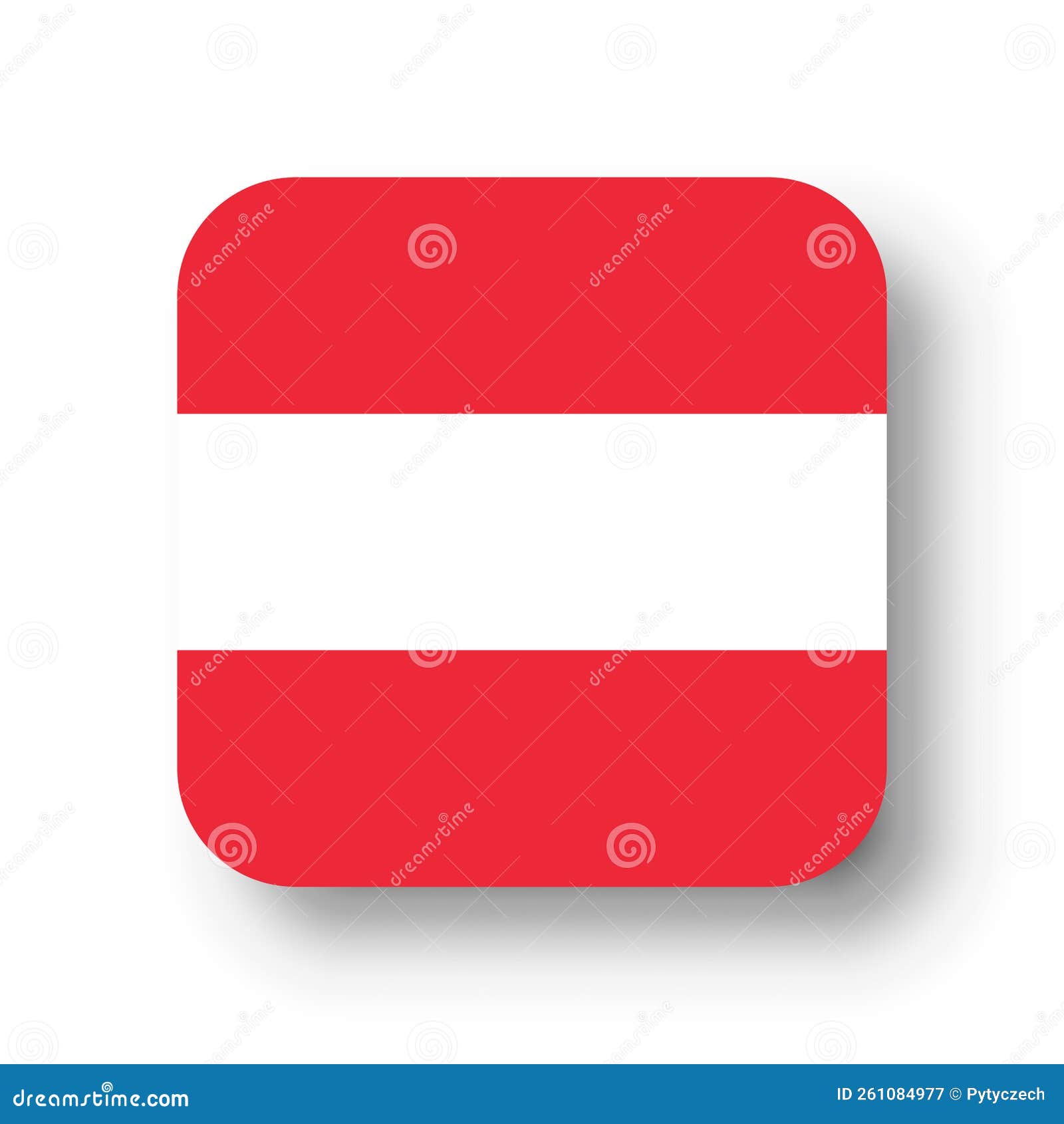 Rounded Square Vector Flag of Austria Stock Vector - Illustration of ...