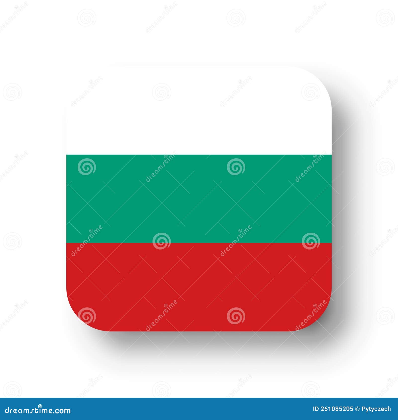 Rounded Square Vector Flag of Bulgaria Stock Vector - Illustration of ...