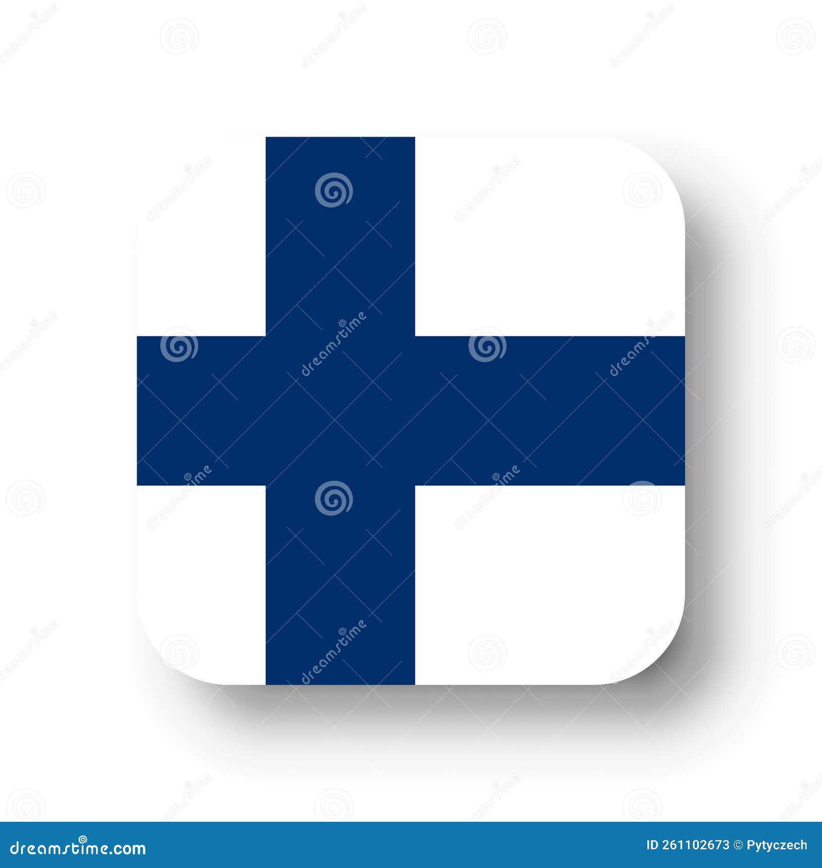 Rounded Square Vector Flag of Finland Stock Vector - Illustration of ...