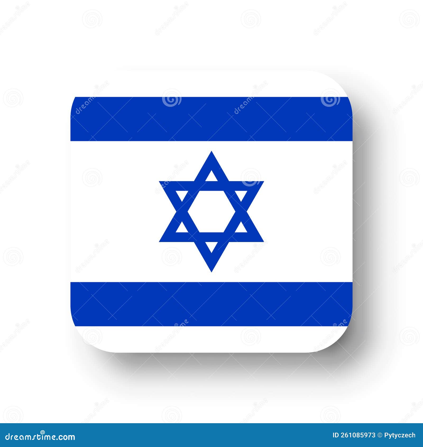 Rounded Square Vector Flag of Israel Stock Vector - Illustration of ...