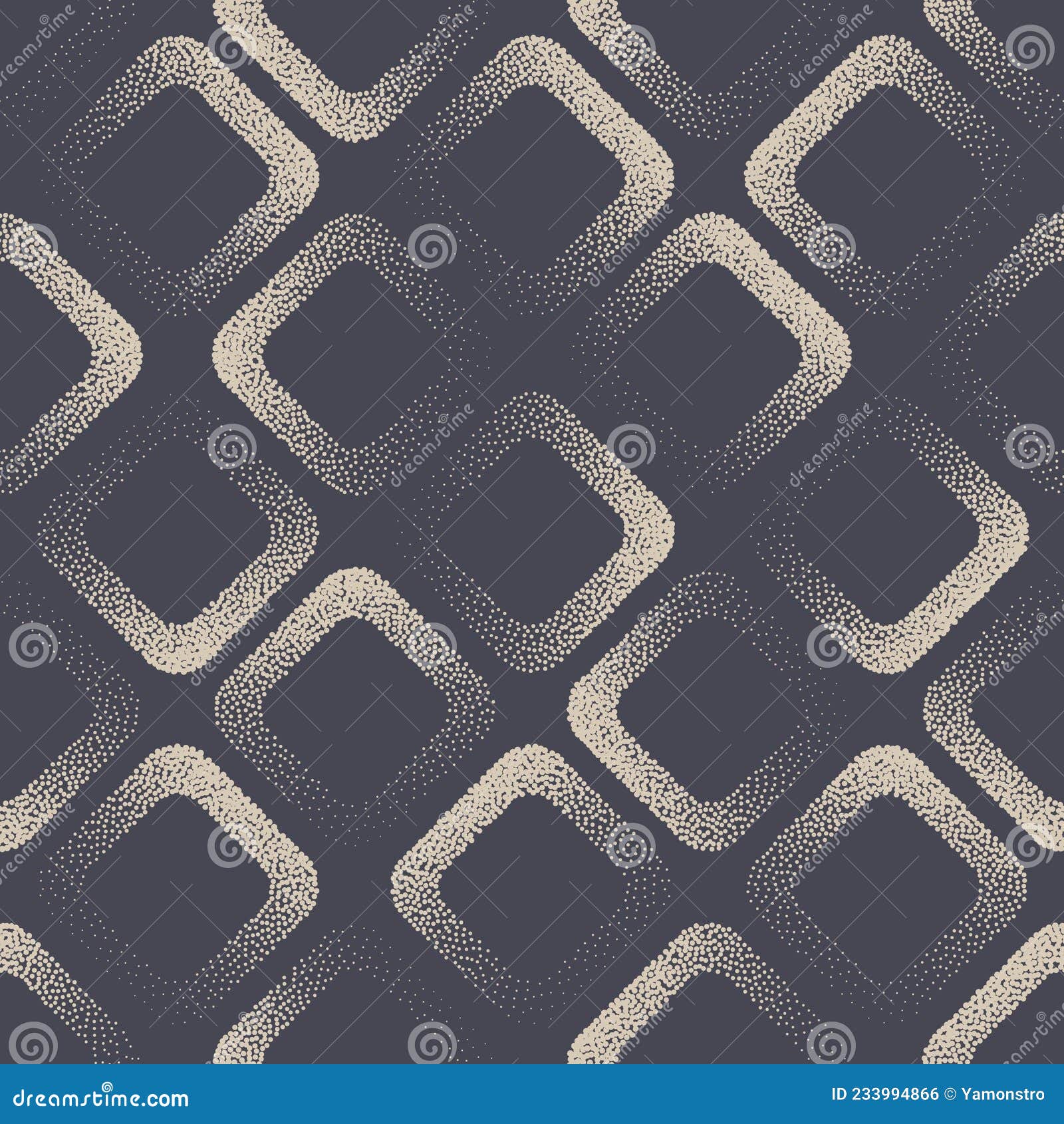 Rounded Squares Dotwork Seamless Pattern Geometric Vector Abstract Background Stock Vector ...