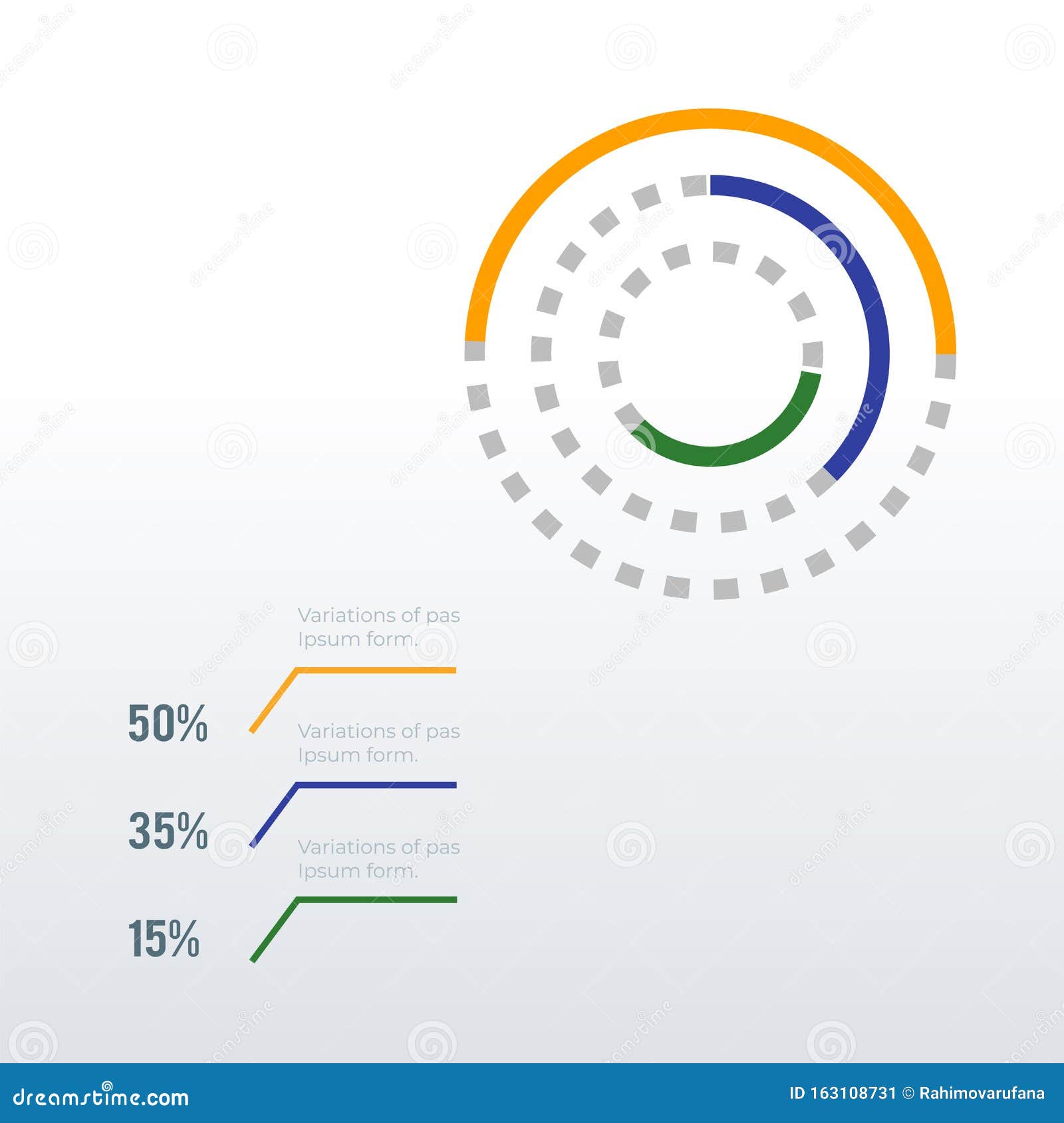 Rounded Statistical Infographic Template Design. Business Concept ...