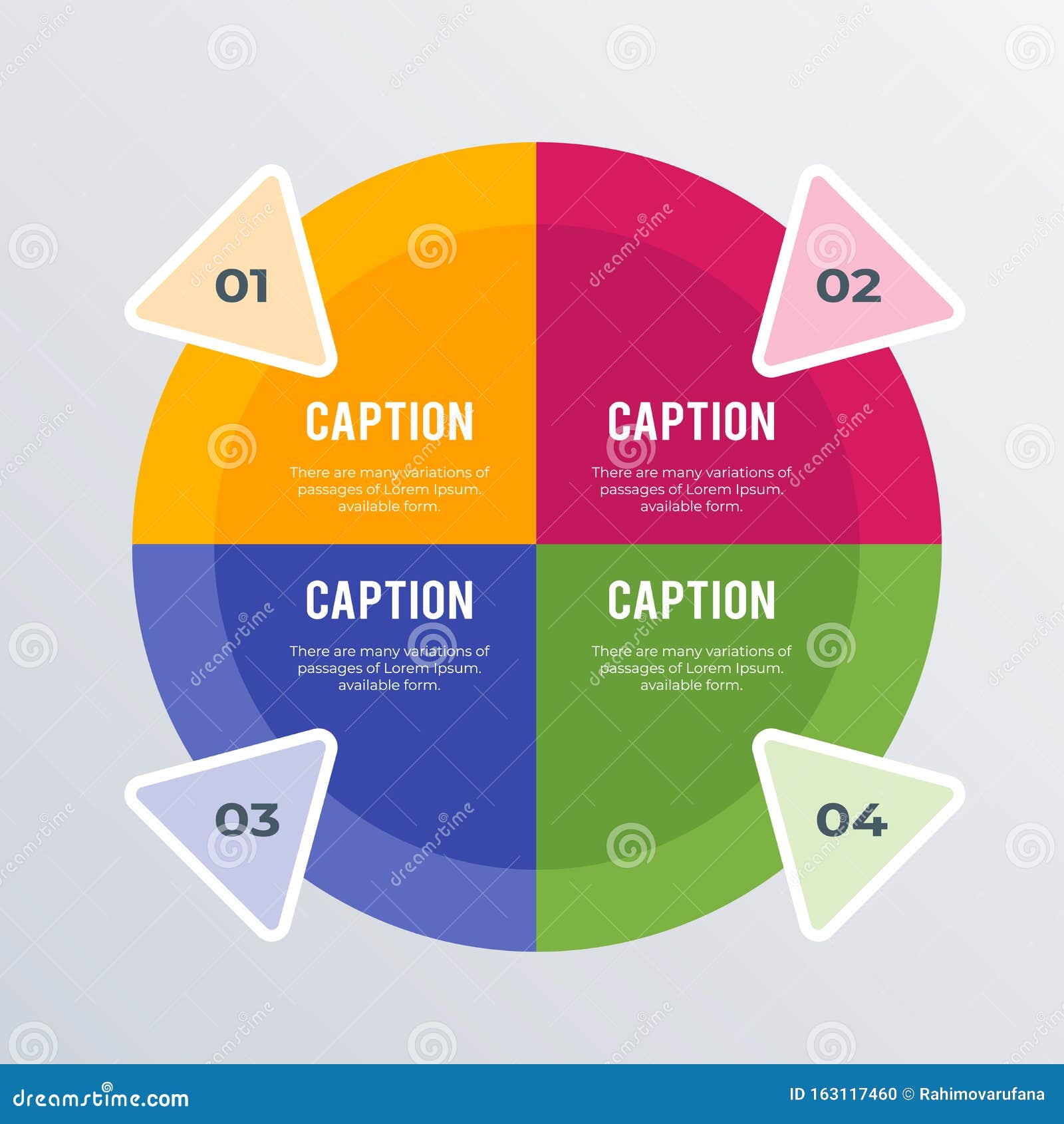 Rounded Statistical Infographics Template Design. Business Concept ...
