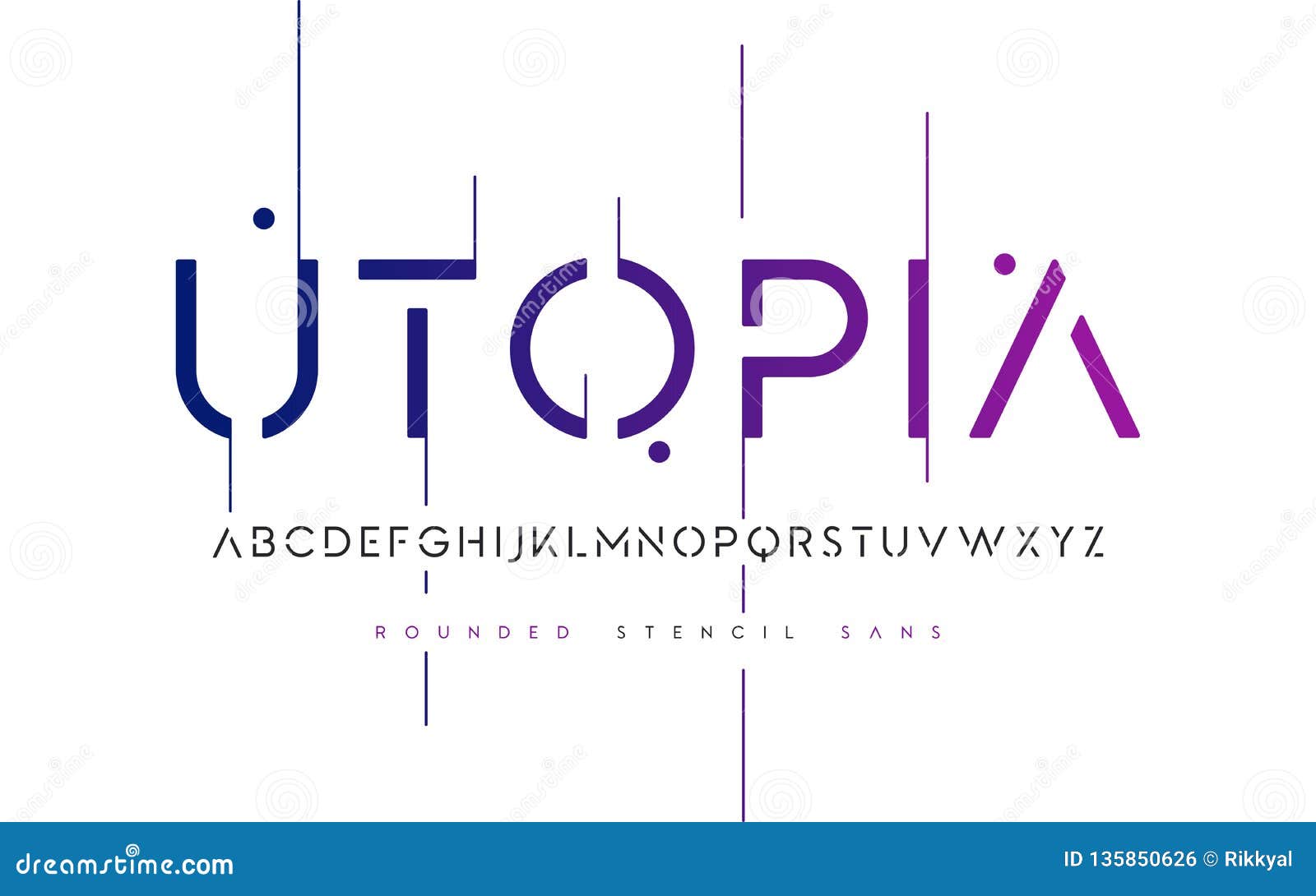 Rounded Stencil San Serif, Alphabet, Uppercase Letters, Typograp Stock ... Rounded Stencil San Serif, Alphabet, Uppercase Letters, Typograp Stock ...
