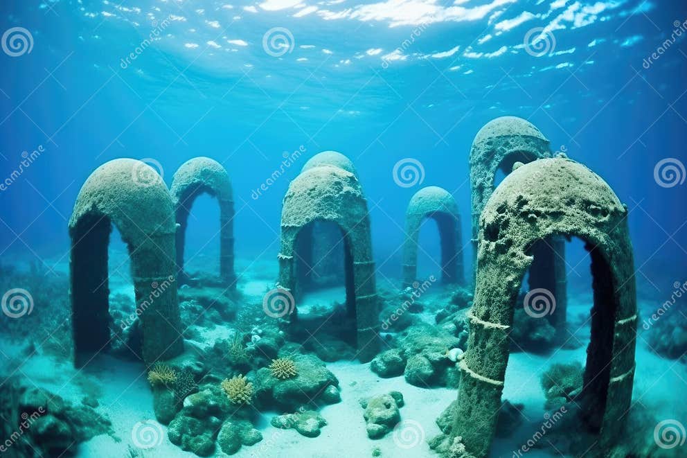 Rounded Stone Structures, Hinting at an Underwater Civilization Stock ...