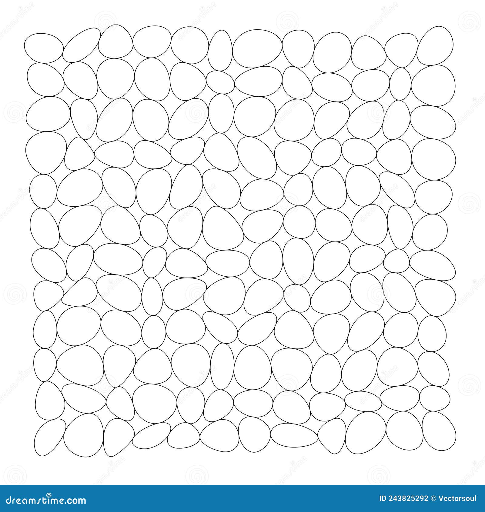 Rounded Stones, Pebbles, Rock Wall Pattern and Texture Stock Vector ...