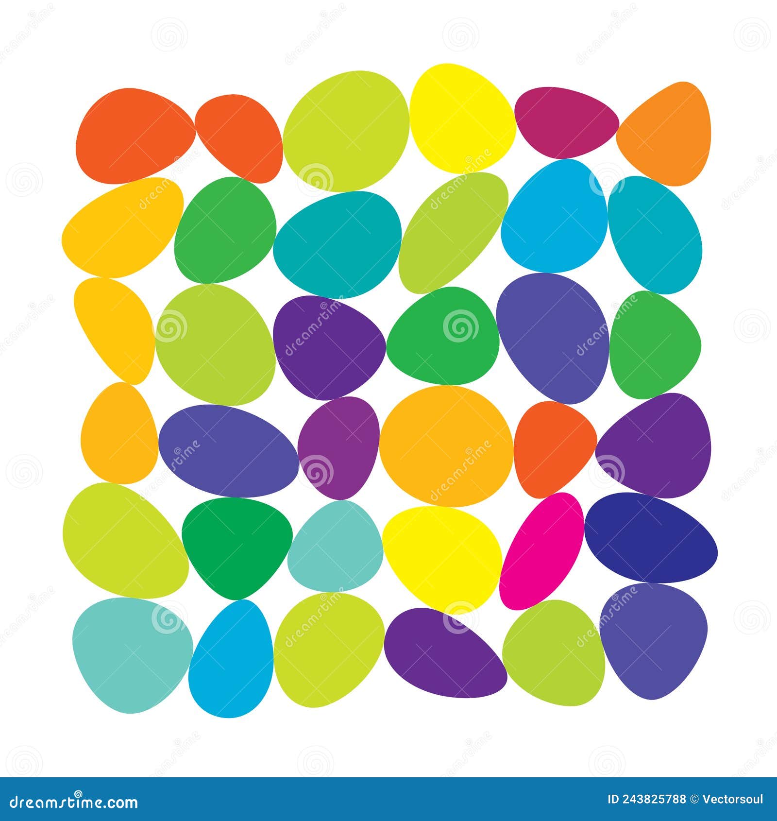 Rounded Stones, Pebbles, Rock Wall Pattern and Texture Stock Vector ...