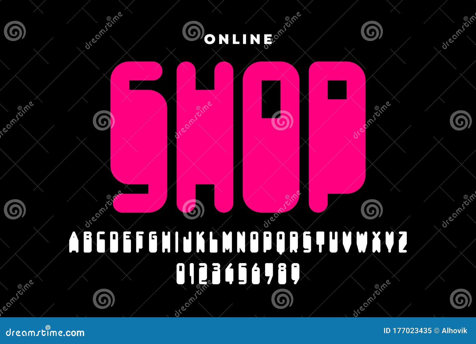 Rounded style modern font stock vector. Illustration of modern - 177023435