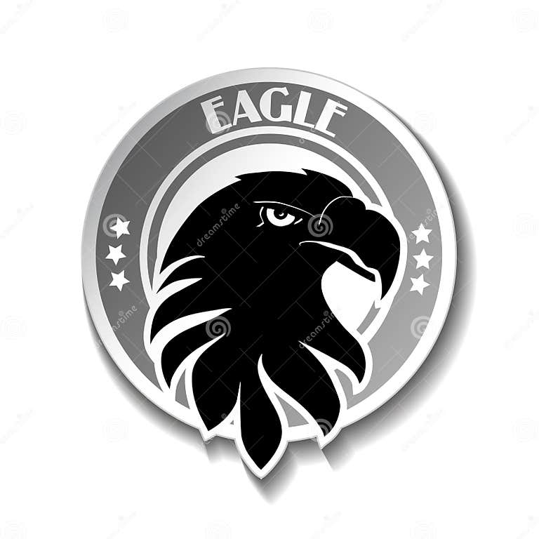 Rounded Symbol of Eagle, Black Sketch Head Stock Vector - Illustration ...