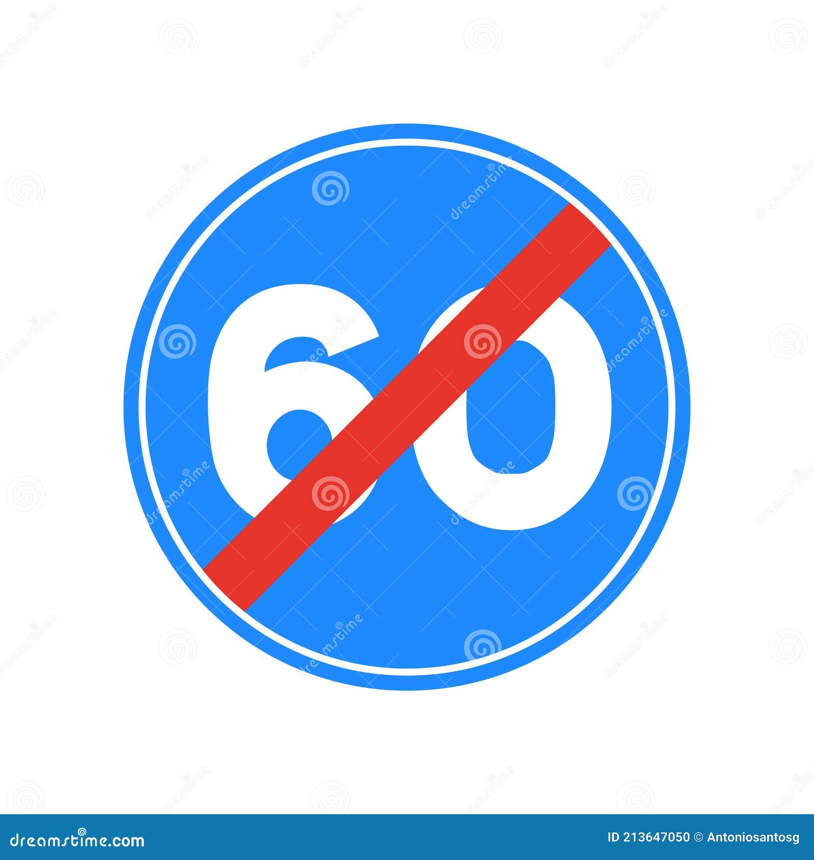 Minimum Speed Limit Icon. Set Of Blue Road Signs Of 5-140 Kmh. Circle ...