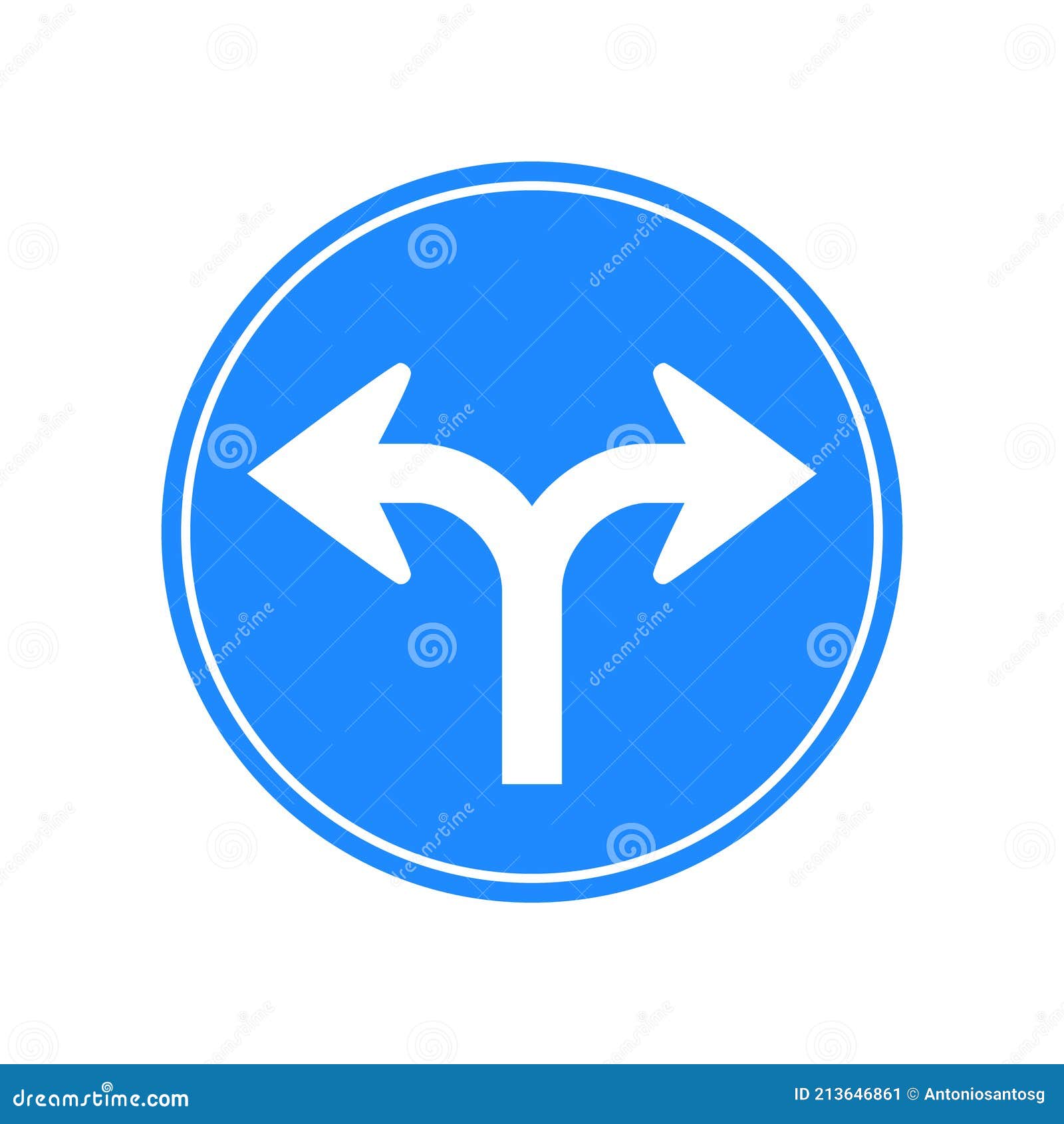 Rounded Traffic Signal In Blue And White, Isolated On White Background ...