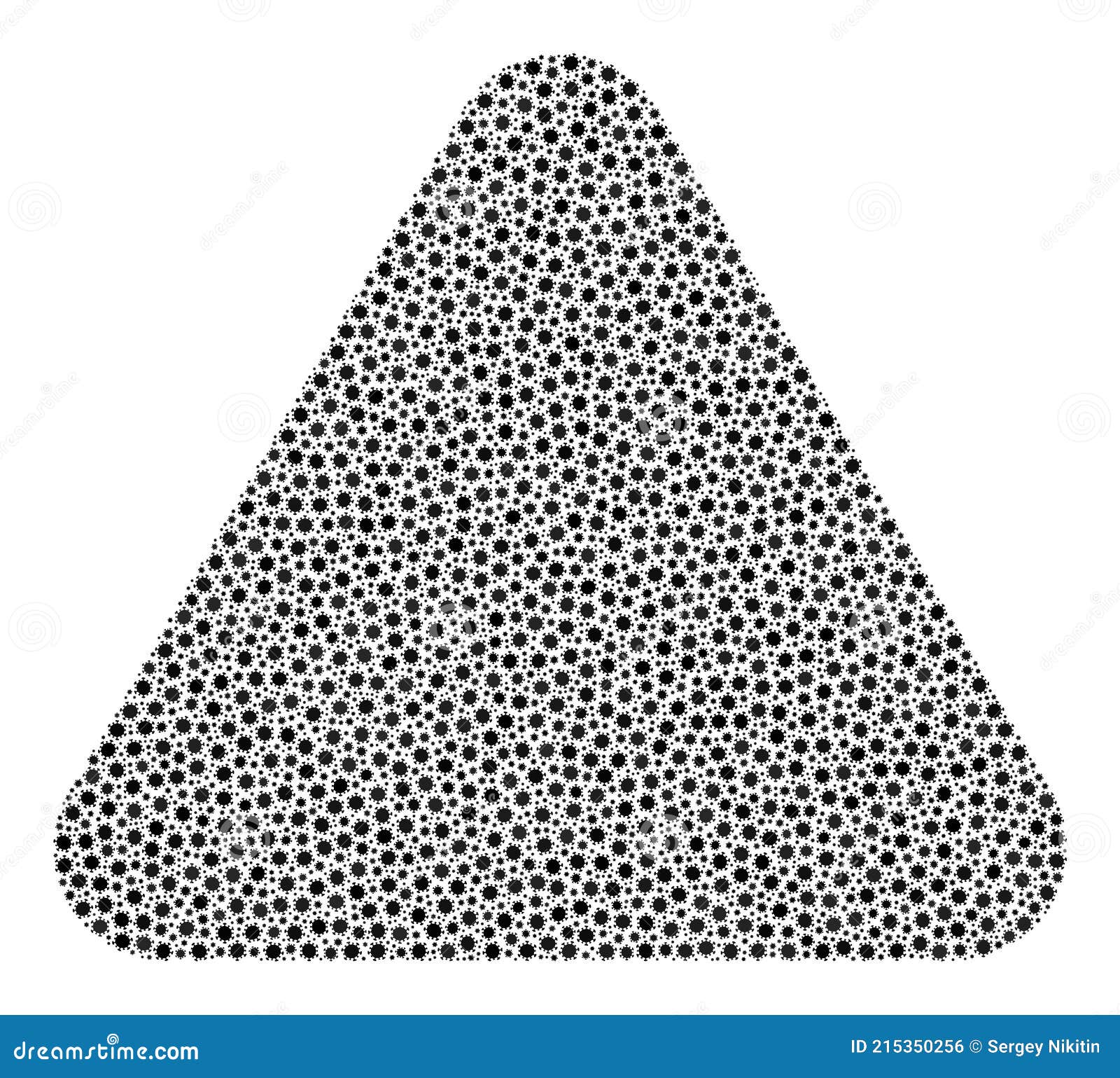 Rounded Triangle Collage Icon with Covid Virus Infection Elements Stock ...