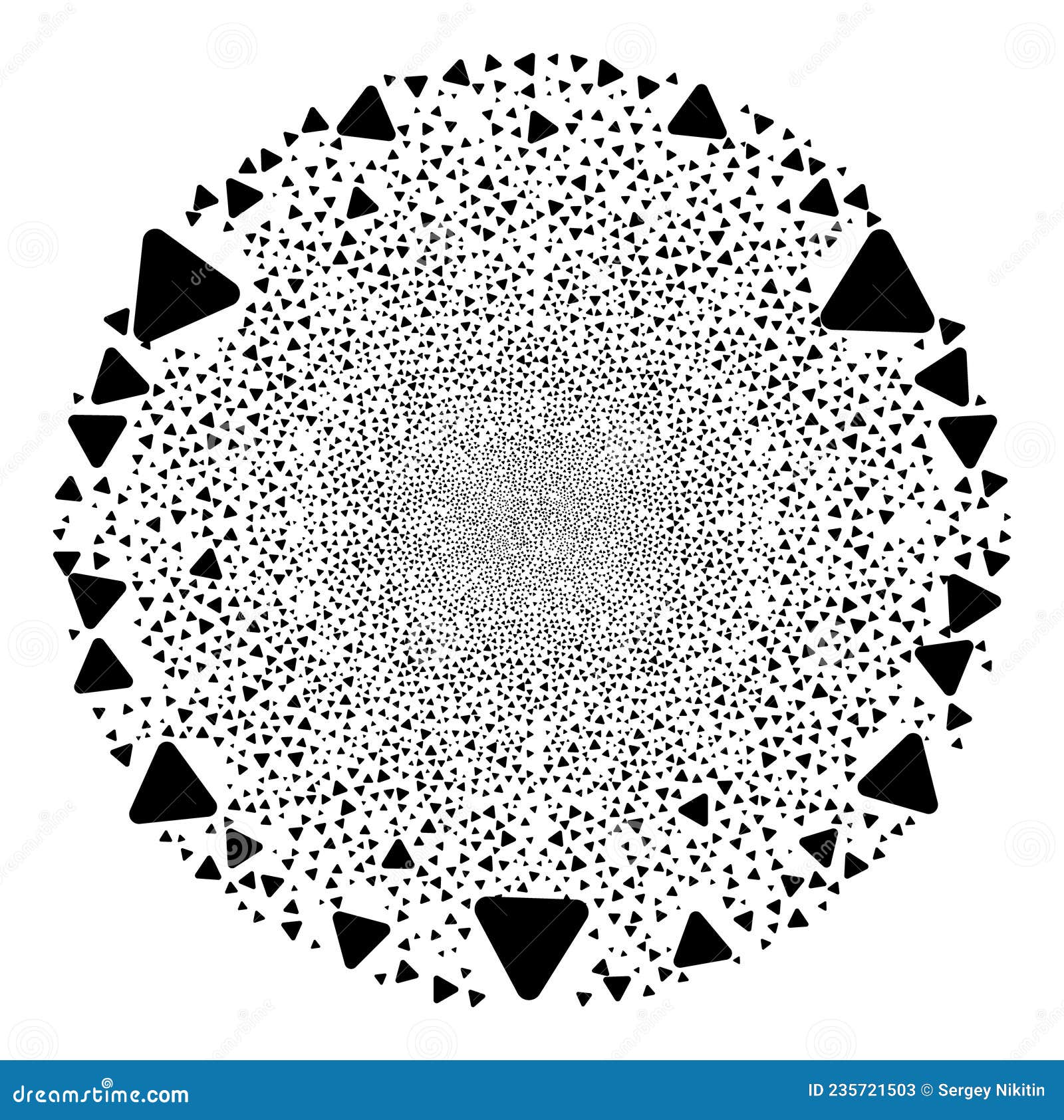 Rounded Triangle Icon Collage Fireworks Round Cluster Stock Vector ...