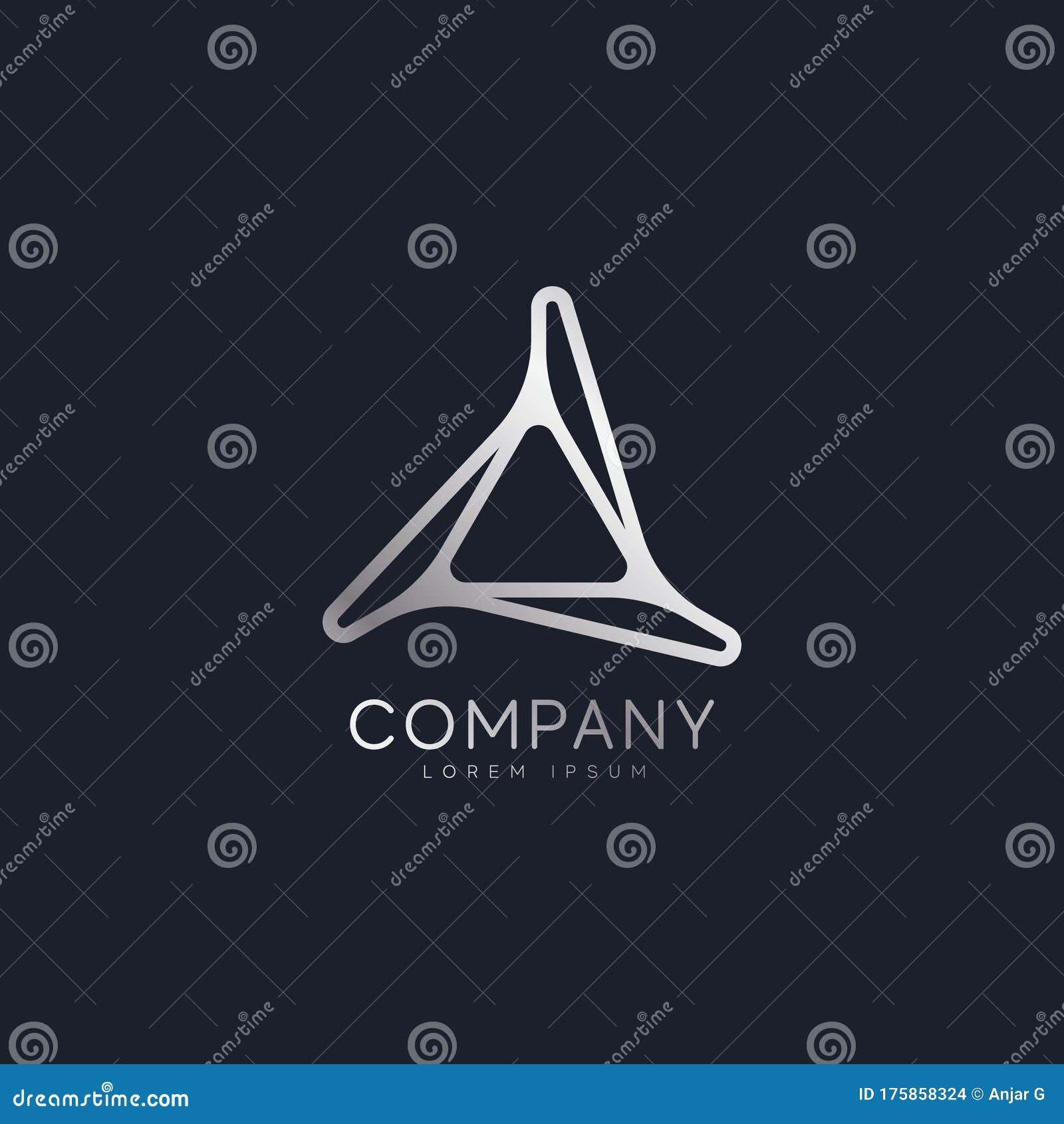 Rounded Triangle Line Modern Logo Template Stock Vector - Illustration ...