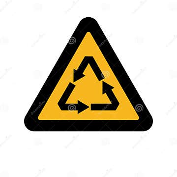 Rounded Triangle Shape Hazard Warning Sign with Arrow Symbol. Vector ...