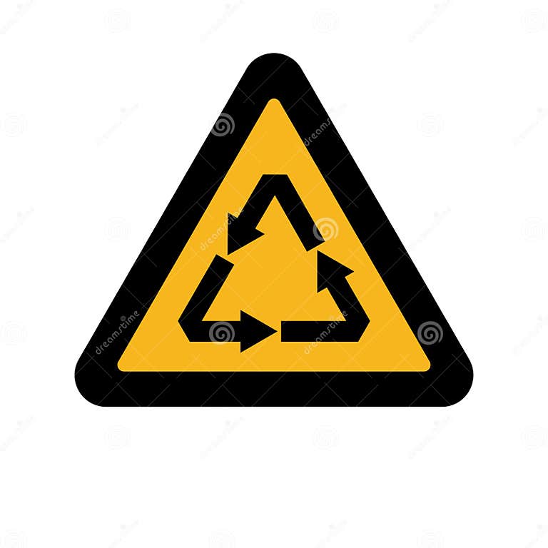 Rounded Triangle Shape Hazard Warning Sign with Arrow Symbol. Vector ...
