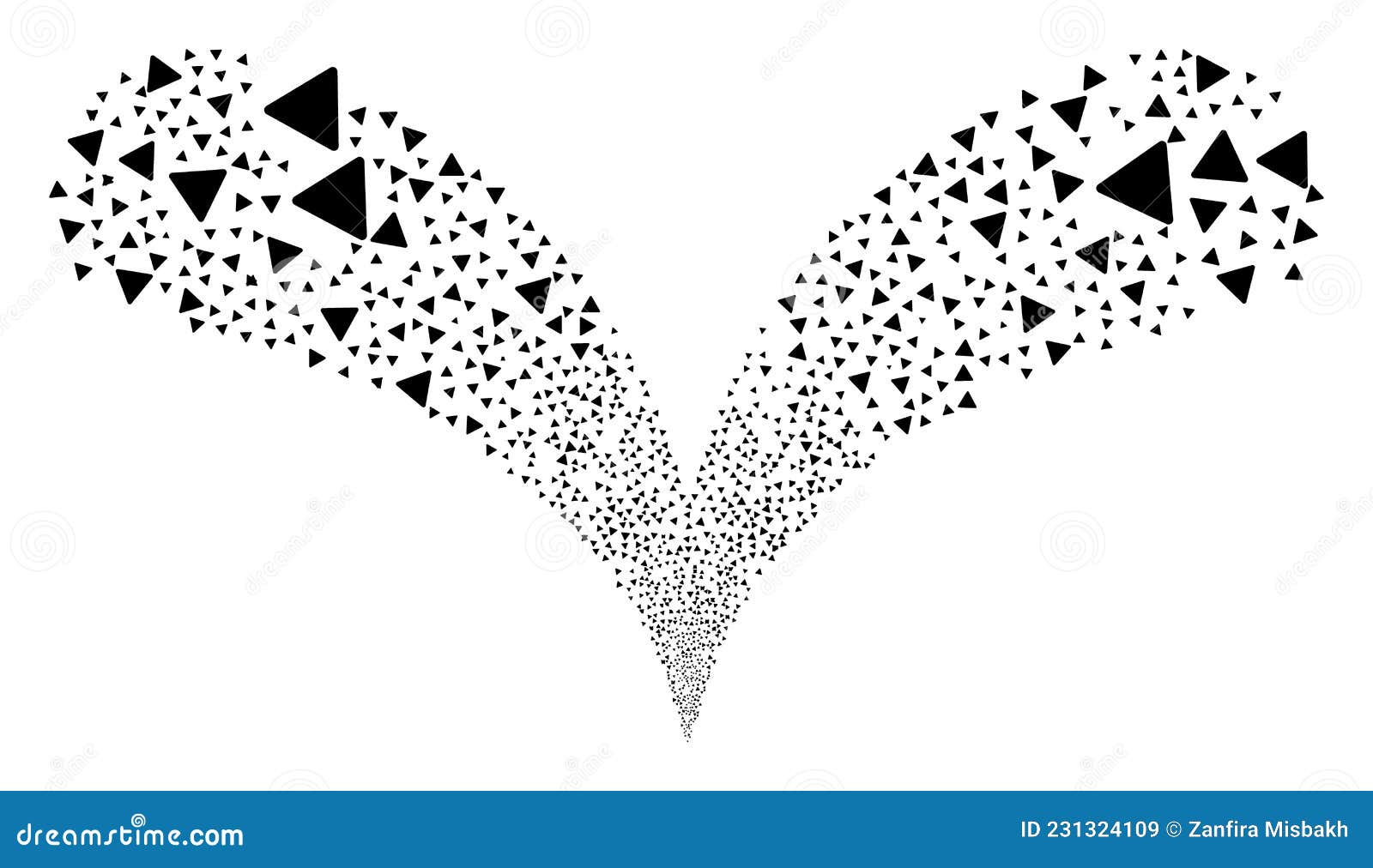 Rounded Triangle Twice Fireworks Stream Stock Vector - Illustration of ...