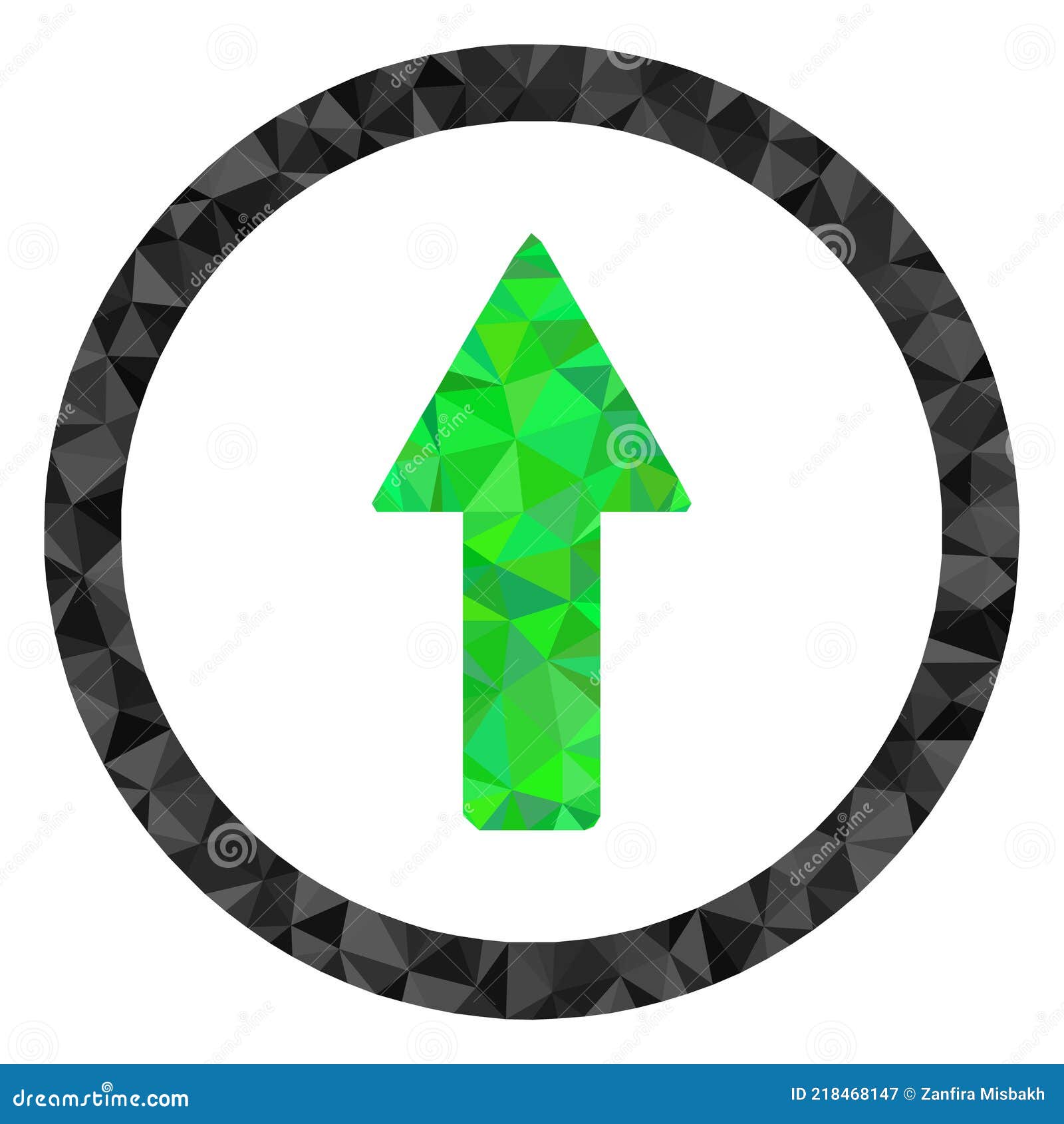 Rounded Up Arrow Polygonal Lowpoly Flat Icon Stock Vector ...