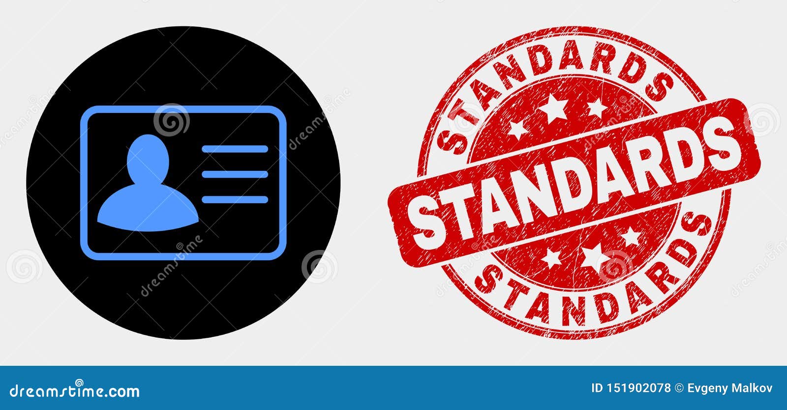 Vector User Card Icon and Scratched Standards Watermark Stock Vector ...