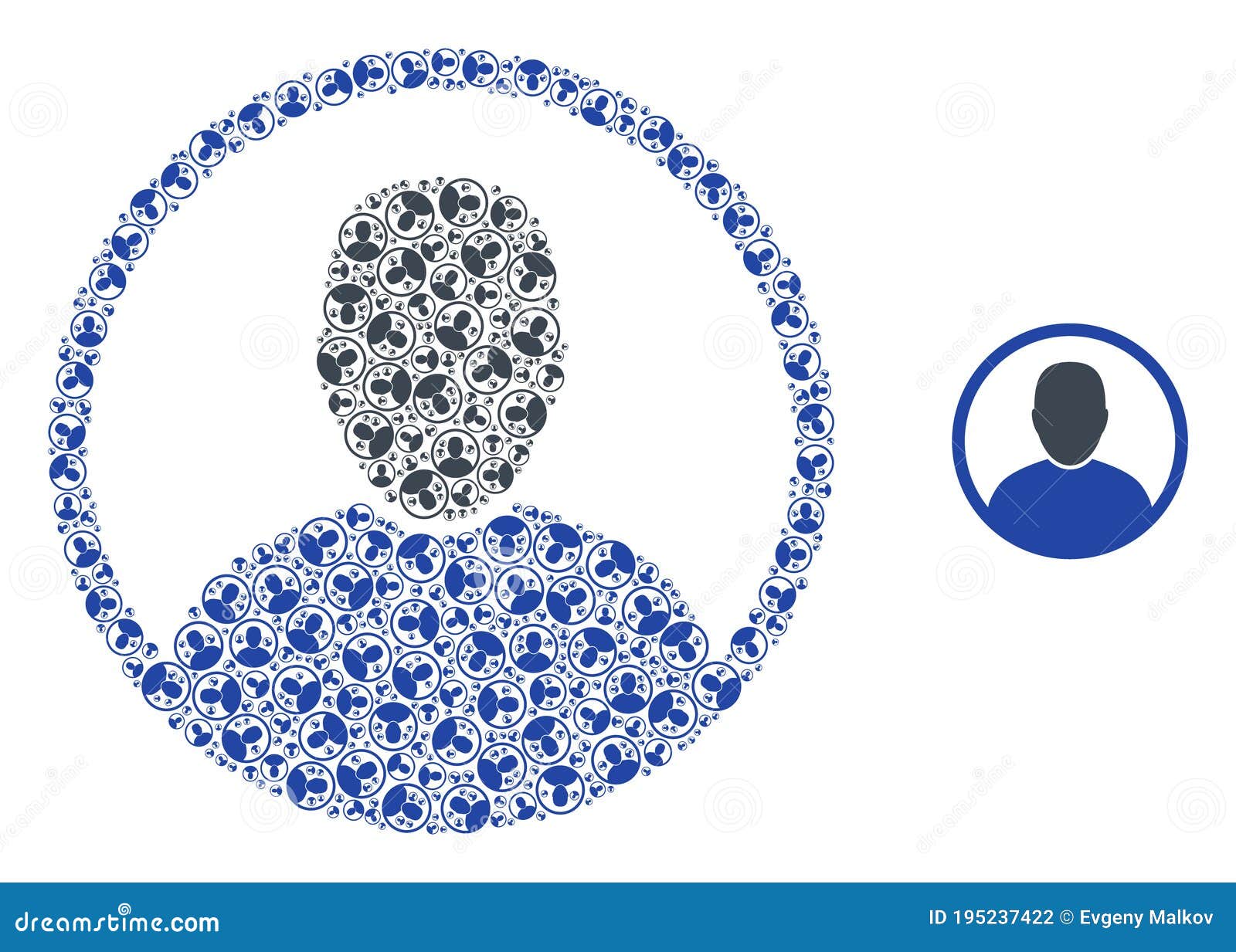 Rounded User Portrait Recursive Mosaic of Self Icons Stock Vector ...