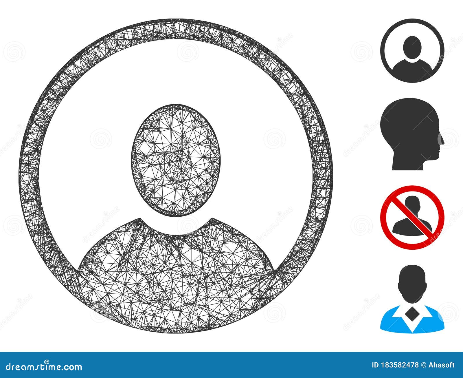 Rounded User Portrait Web Vector Mesh Illustration Stock Illustration ...