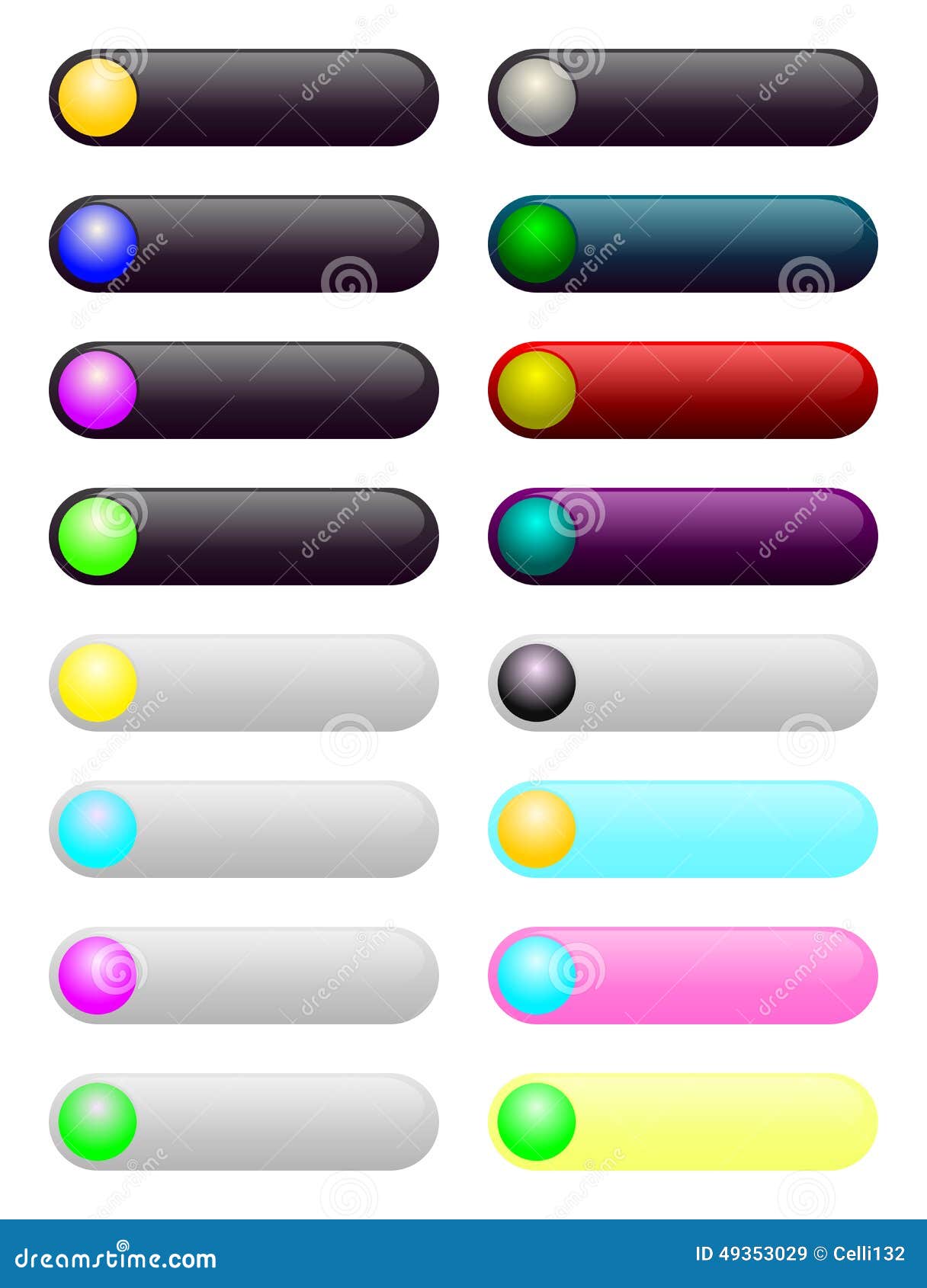 Rounded Web Buttons Template Stock Vector - Illustration of template ...
