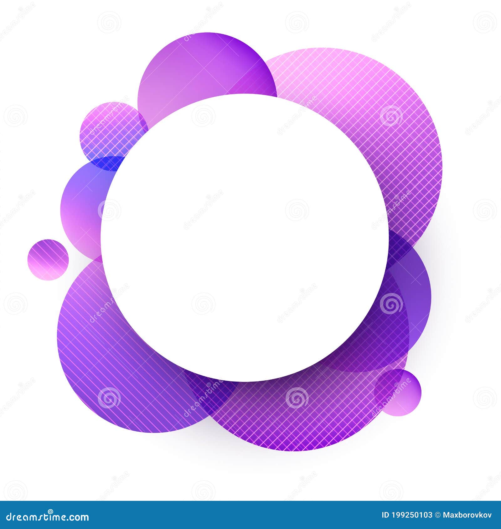 Rounded White Frame with Rounds in Violet Shades Stock Vector ...