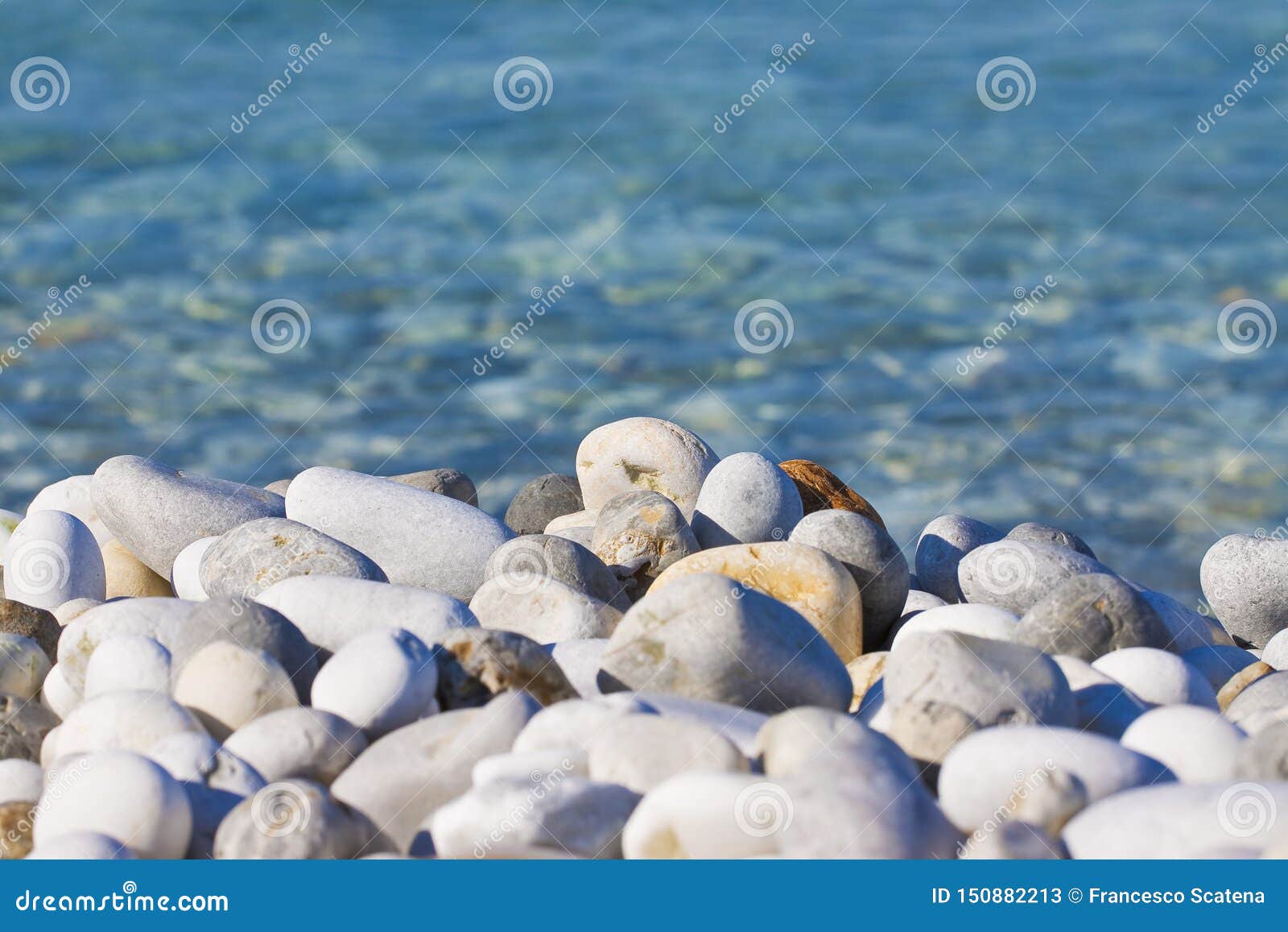 Rounded White Stones with Fresh Transparent Water Stock Image - Image ...