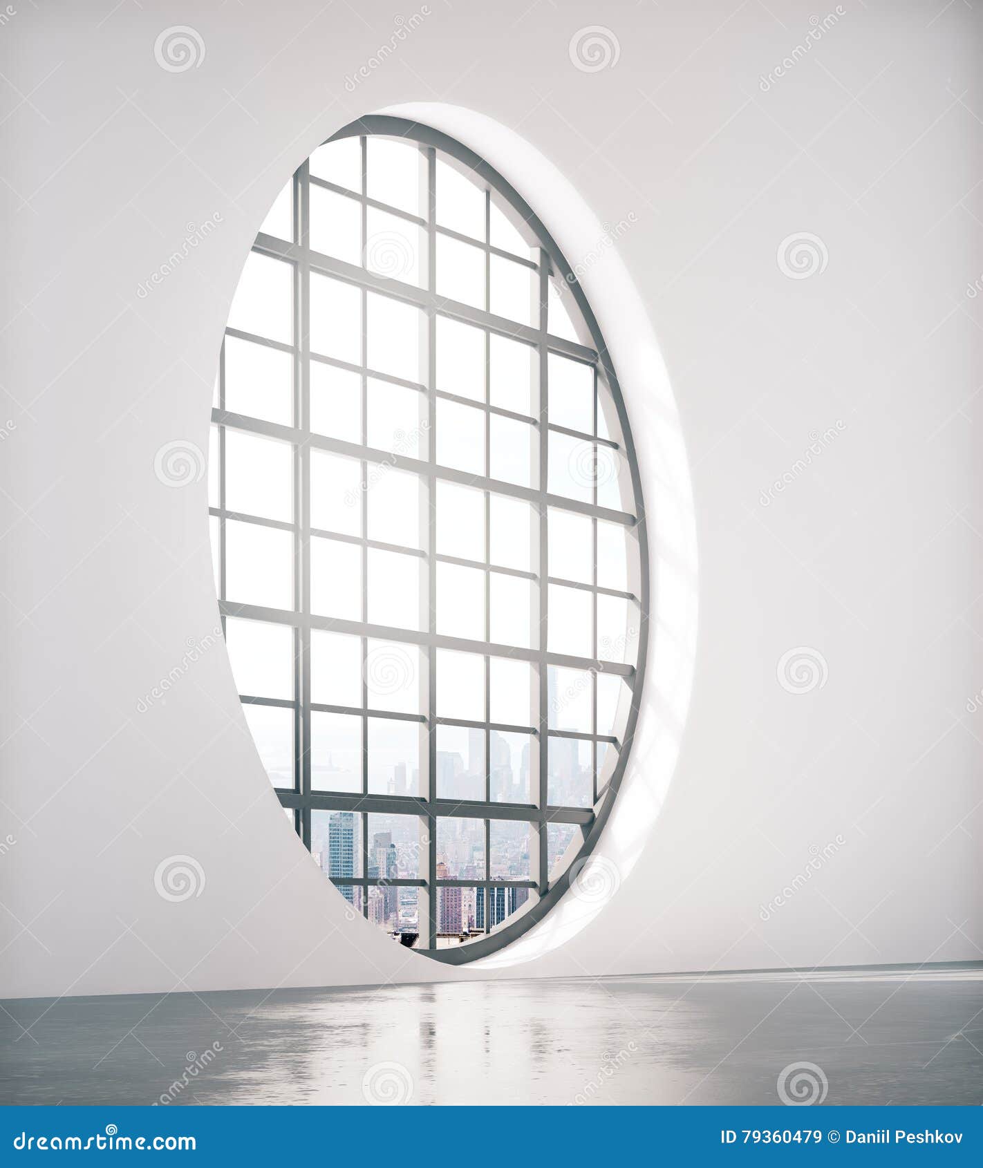 Rounded Window with City View Side Stock Illustration - Illustration of ...