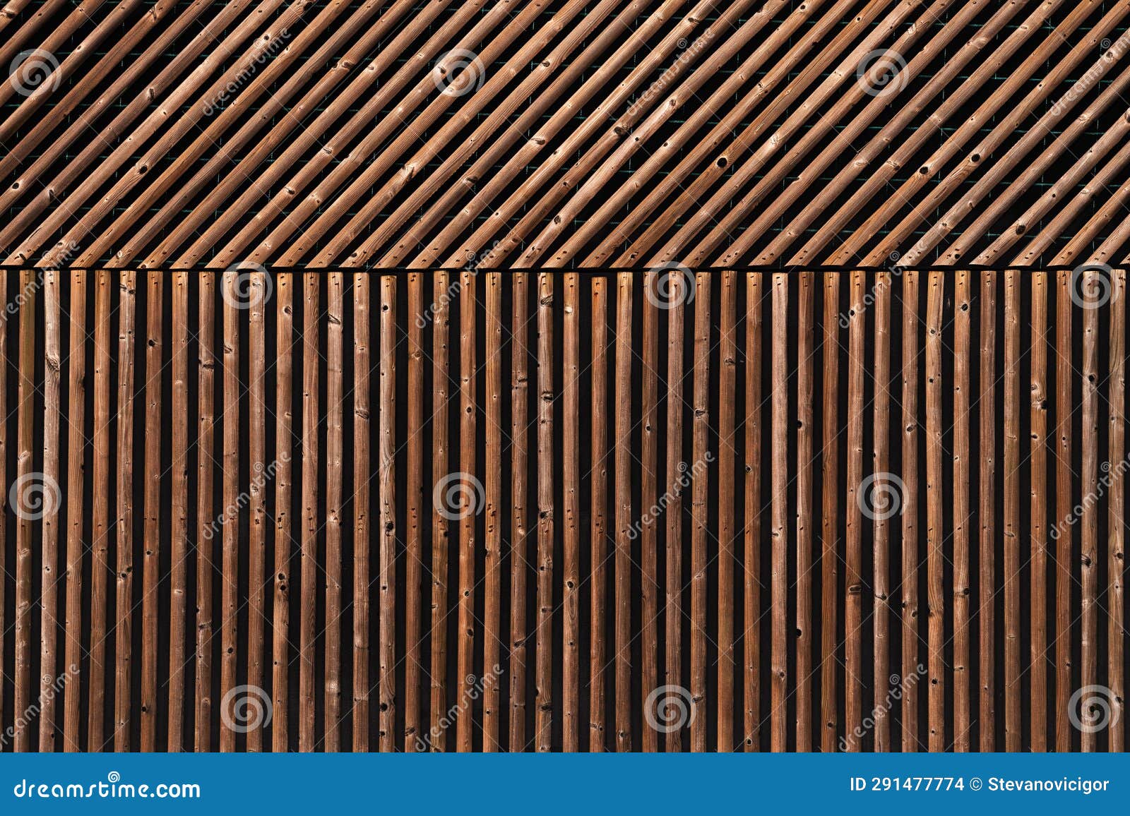 Rounded Wooden Slats Forming Modern Pattern As Wall Design Background ...