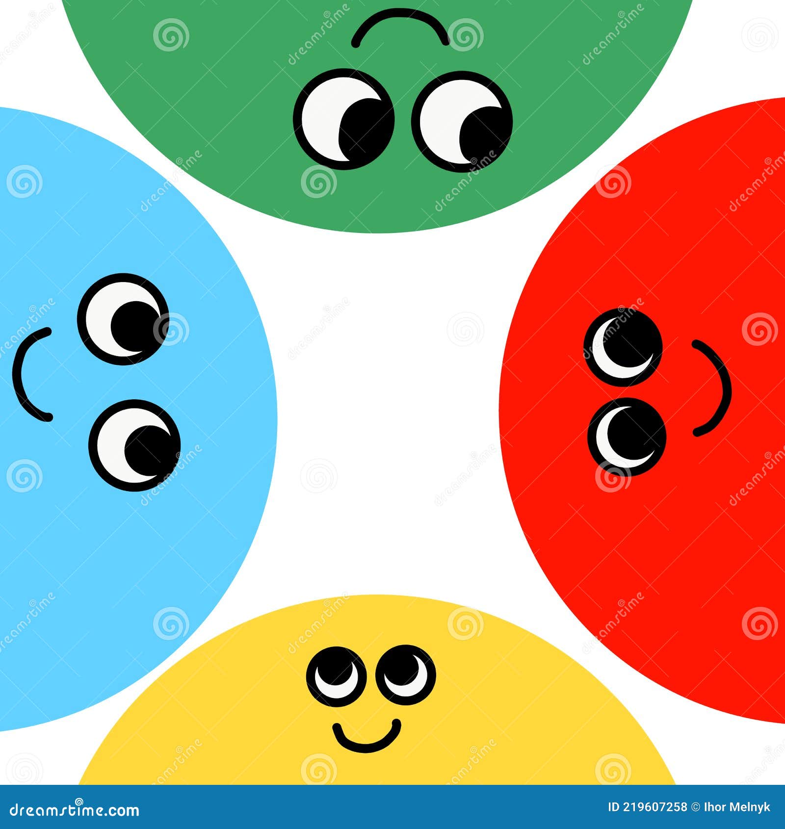 Rounds with face stock vector. Illustration of happiness - 219607258