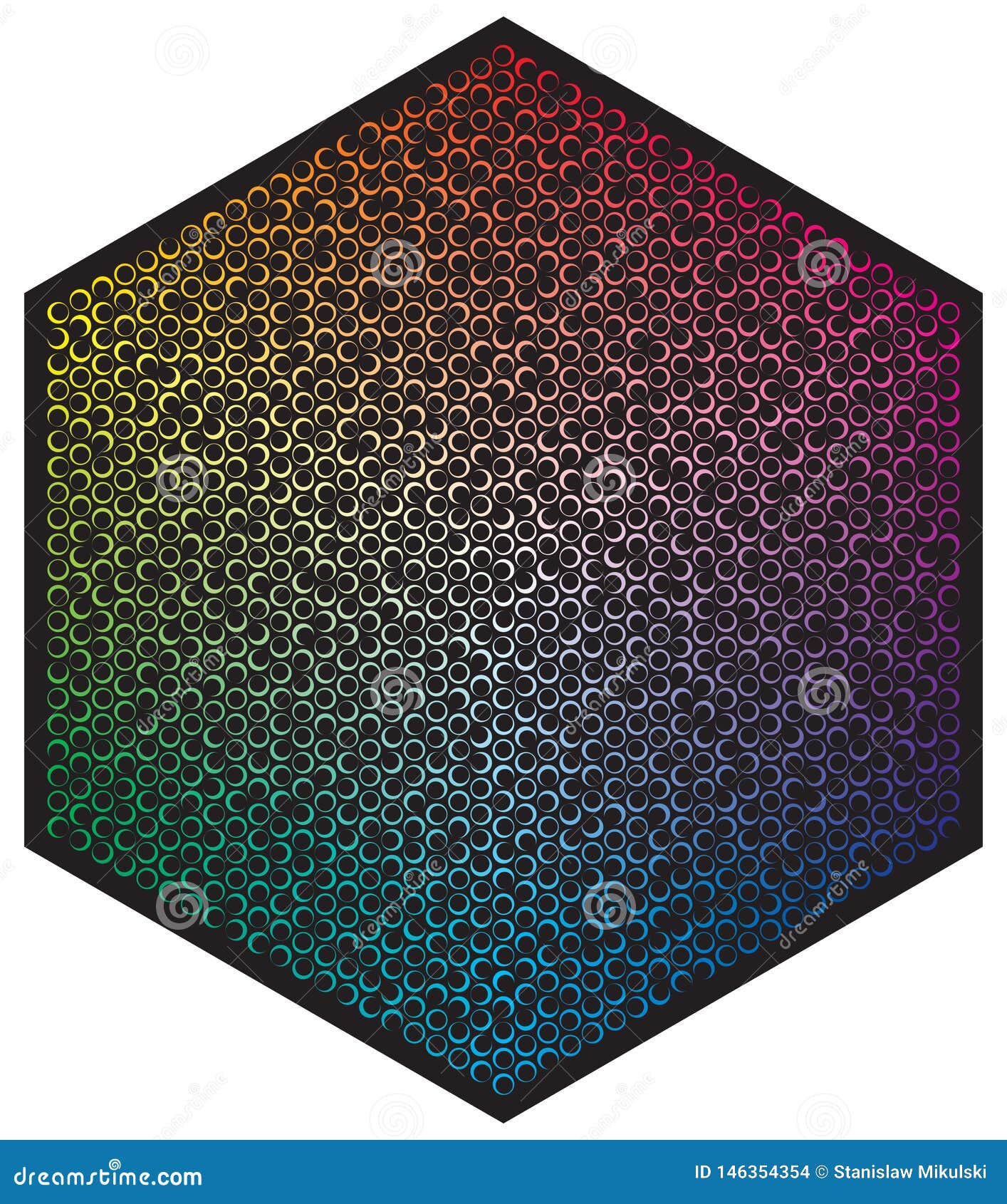 Vector Color Palette. Many Different Color Moons in Shape of Hexagon ...