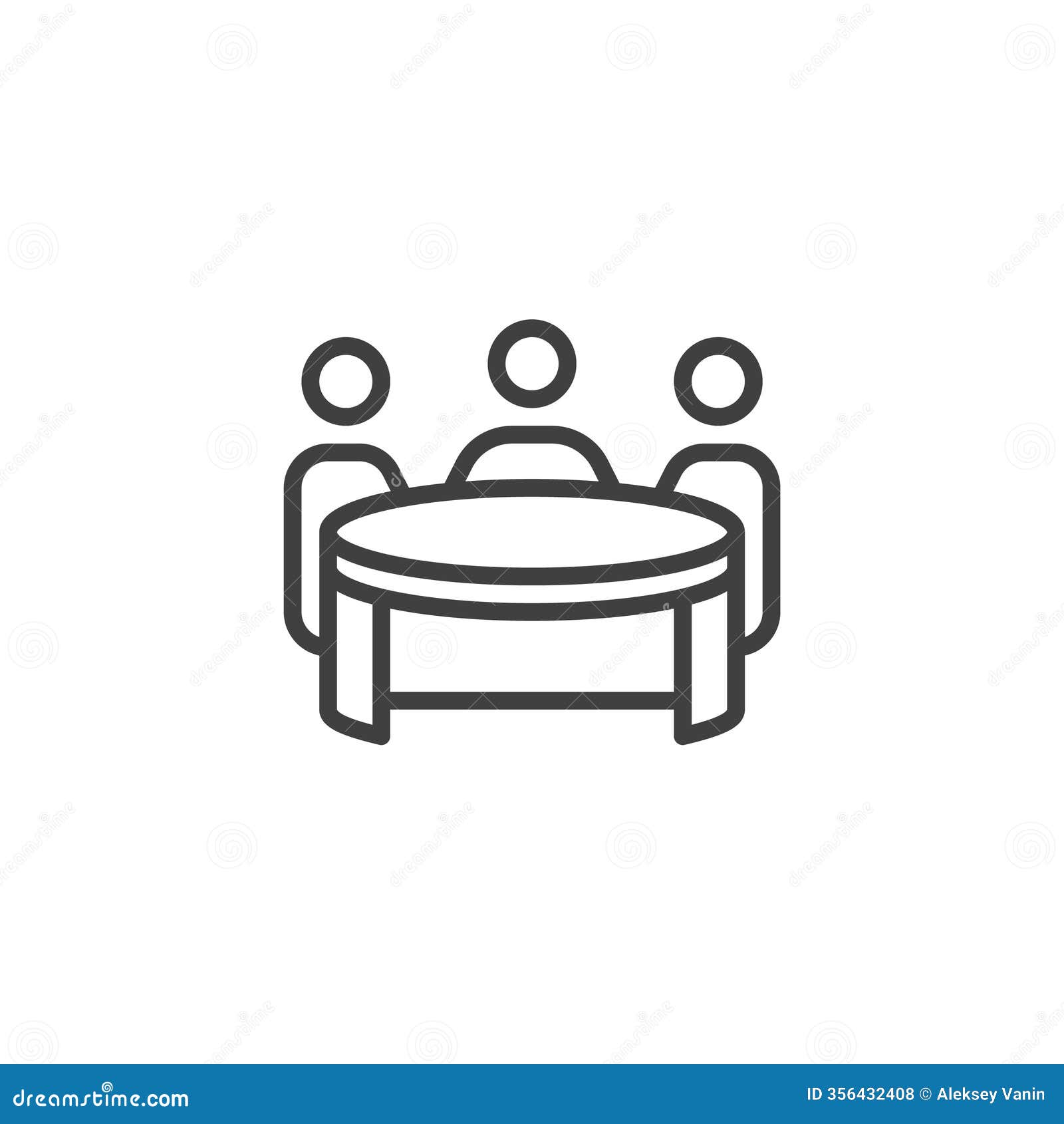 Roundtable Discussion Line Icon Stock Vector - Illustration of person ...