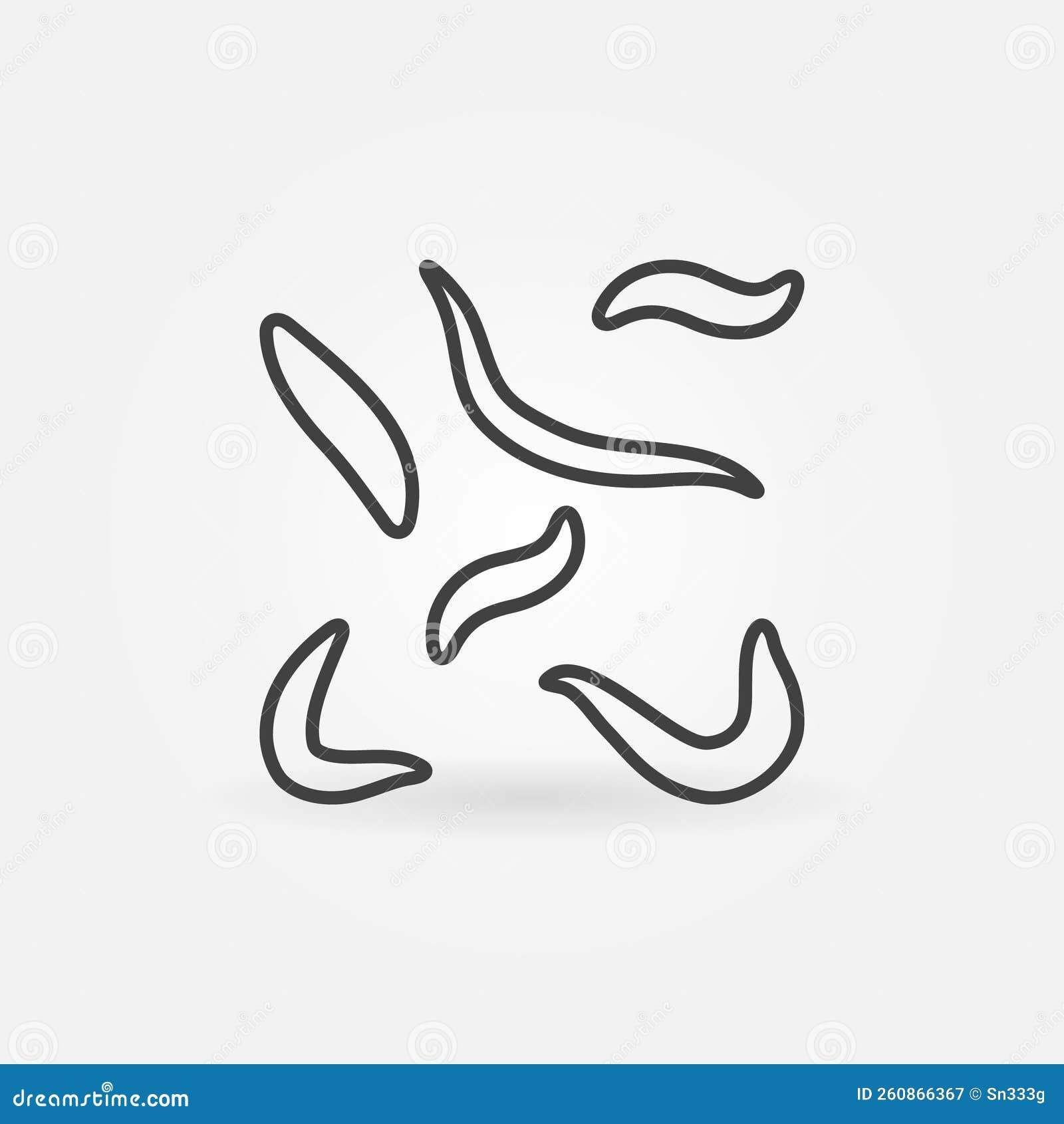 Roundworm Infection Outline Vector Nematodes Concept Icon Stock Vector ...