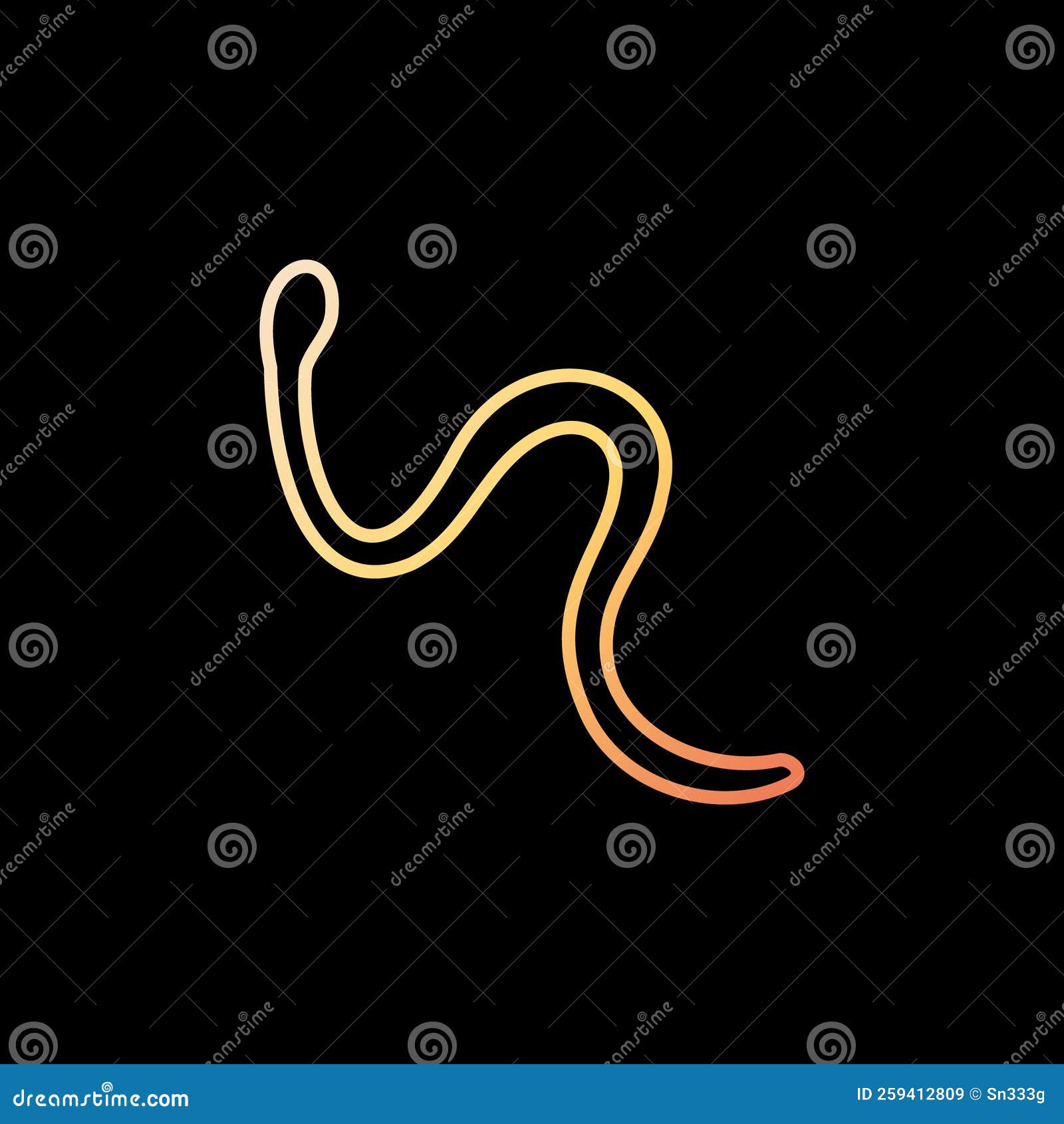 Roundworms Vector Concept Yellow Icon in Thin Line Style Stock Vector ...