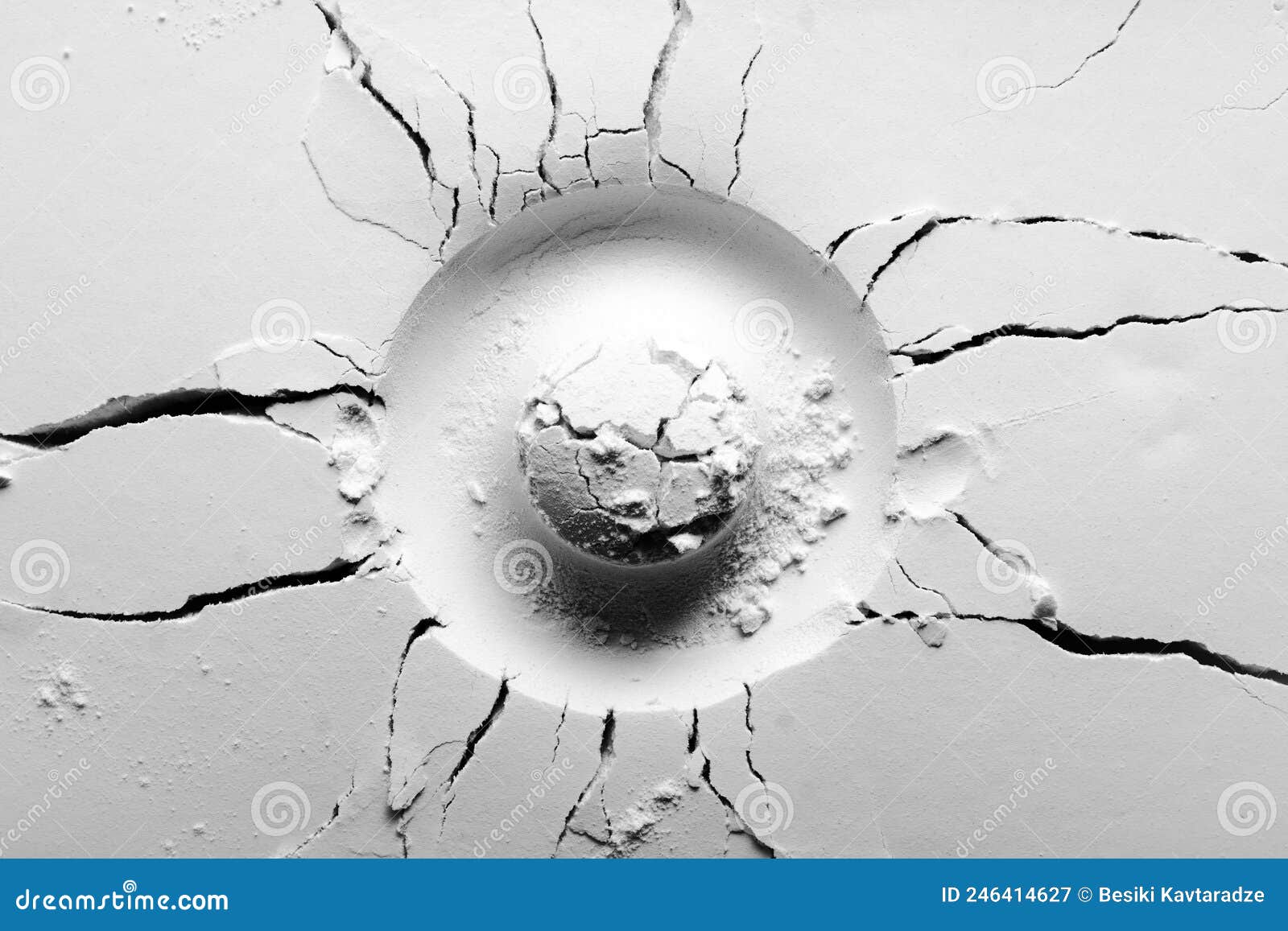 Imprint of a Round Shape with Cracks Stock Image - Image of minimal ...