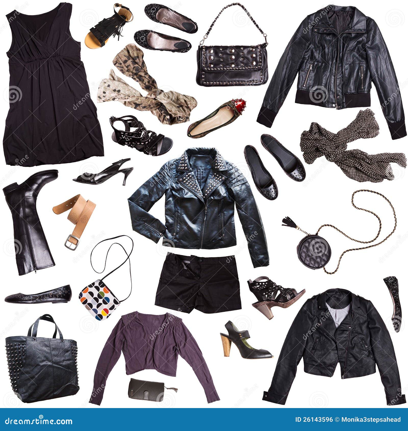 Roupa Do Estilo Da Rocha Do Punk Foto de Stock - Imagem de pano, sacos ...