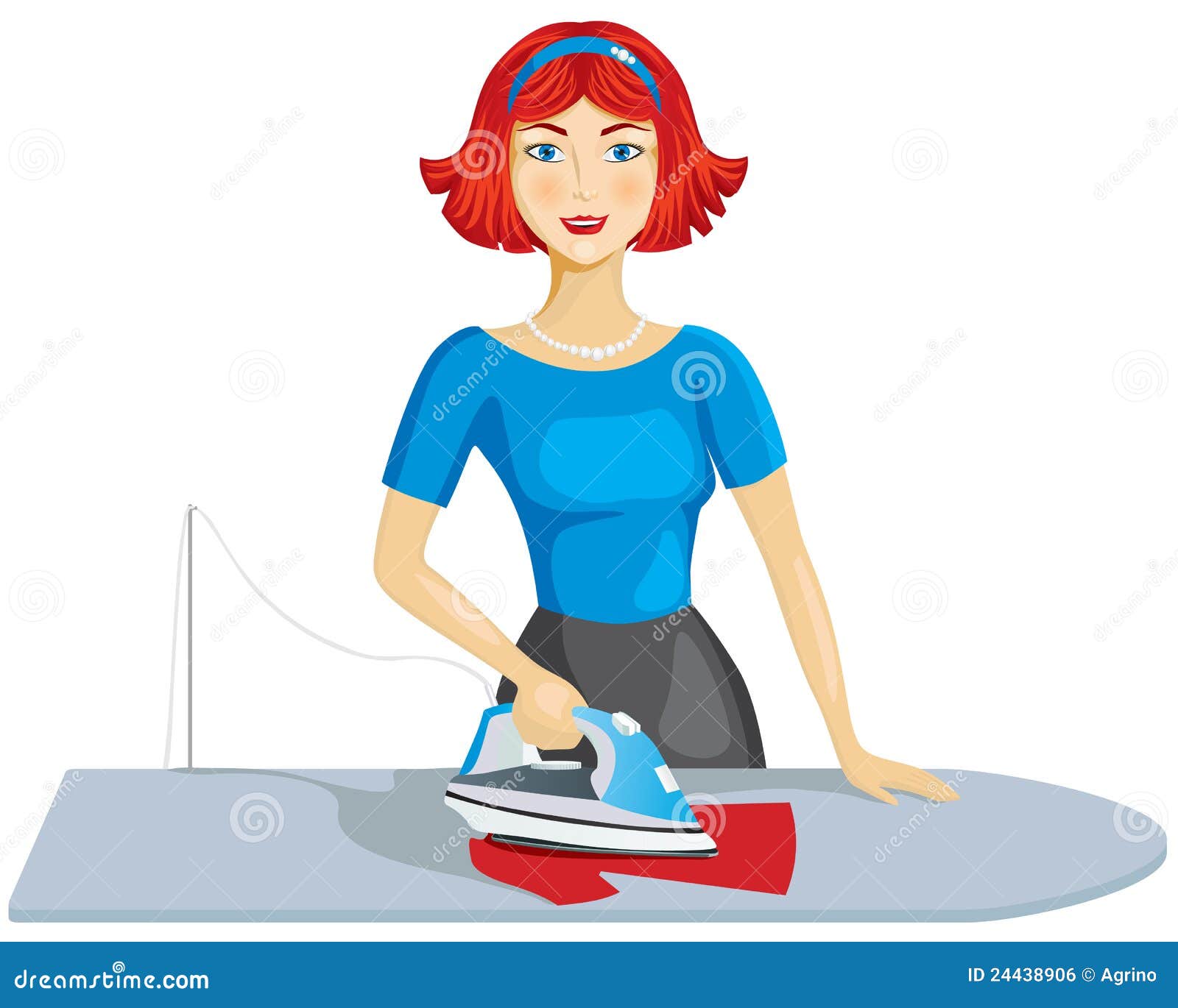 Roupa passando da mulher ilustração do vetor. Ilustração de menina ...