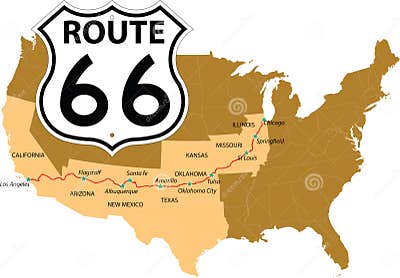Route 66 stock vector. Illustration of historic, arizona - 18923358