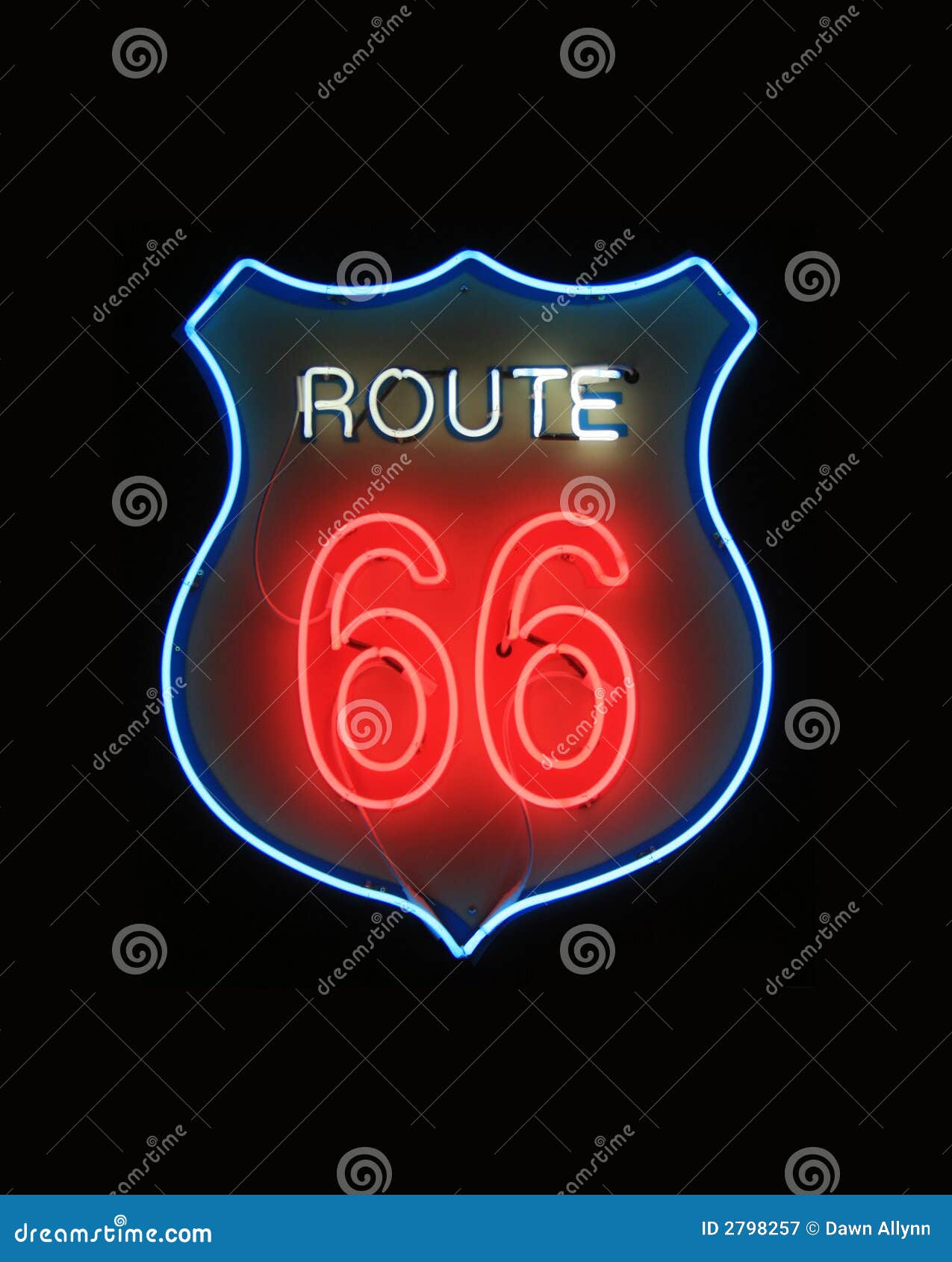 Route 66 Het Teken Van Het Neon Stock Afbeelding - Image of reis ...